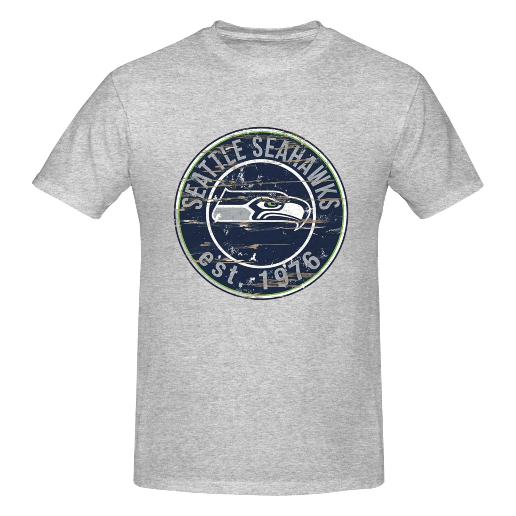 Se-attle_Seahawks Fashion Men'S Short Sleeve T-Shirt Gray 3x-Large For Summer Sport Travel ...