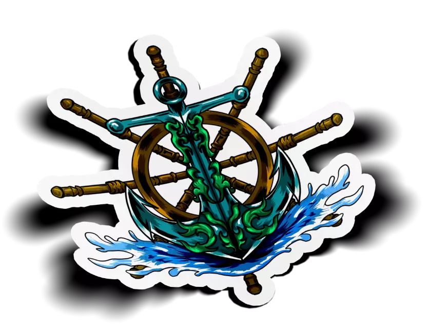 Sea Anchor Fishing Boating Sticker For Tumblers, Laptops, Bumper ...