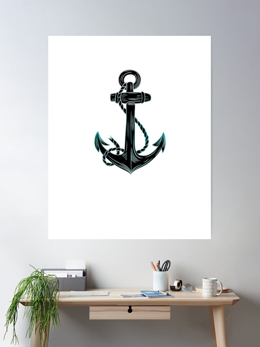 Sea Anchor Watercolor - Beautiful Anchor Silhouette Isolated On White ...