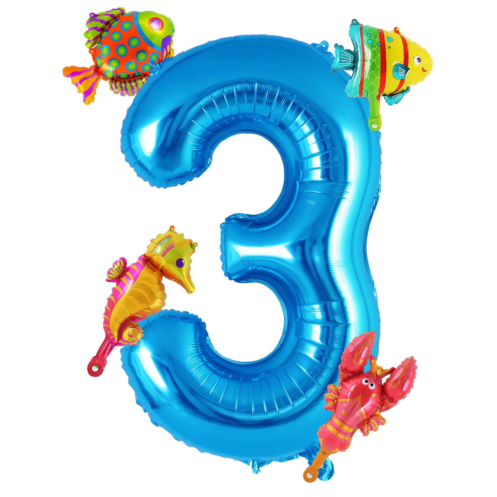 Sea Animal Blue 3 Balloon, 40 AIS1 Inch Large Foil Balloon Packaged ...