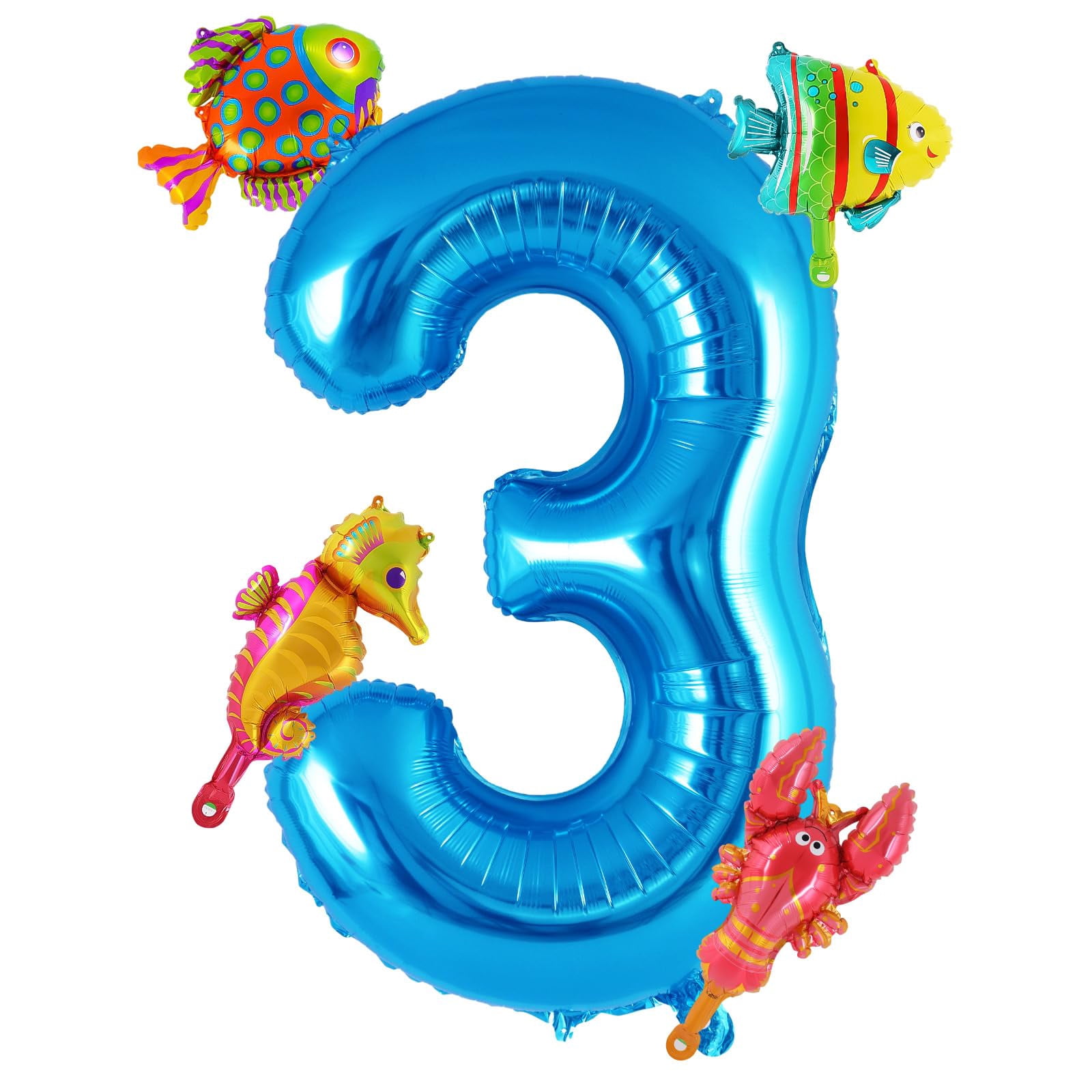 Sea Animal Blue 3 SSF20 Balloon, 40 Inch Large Foil Balloon Packaged ...