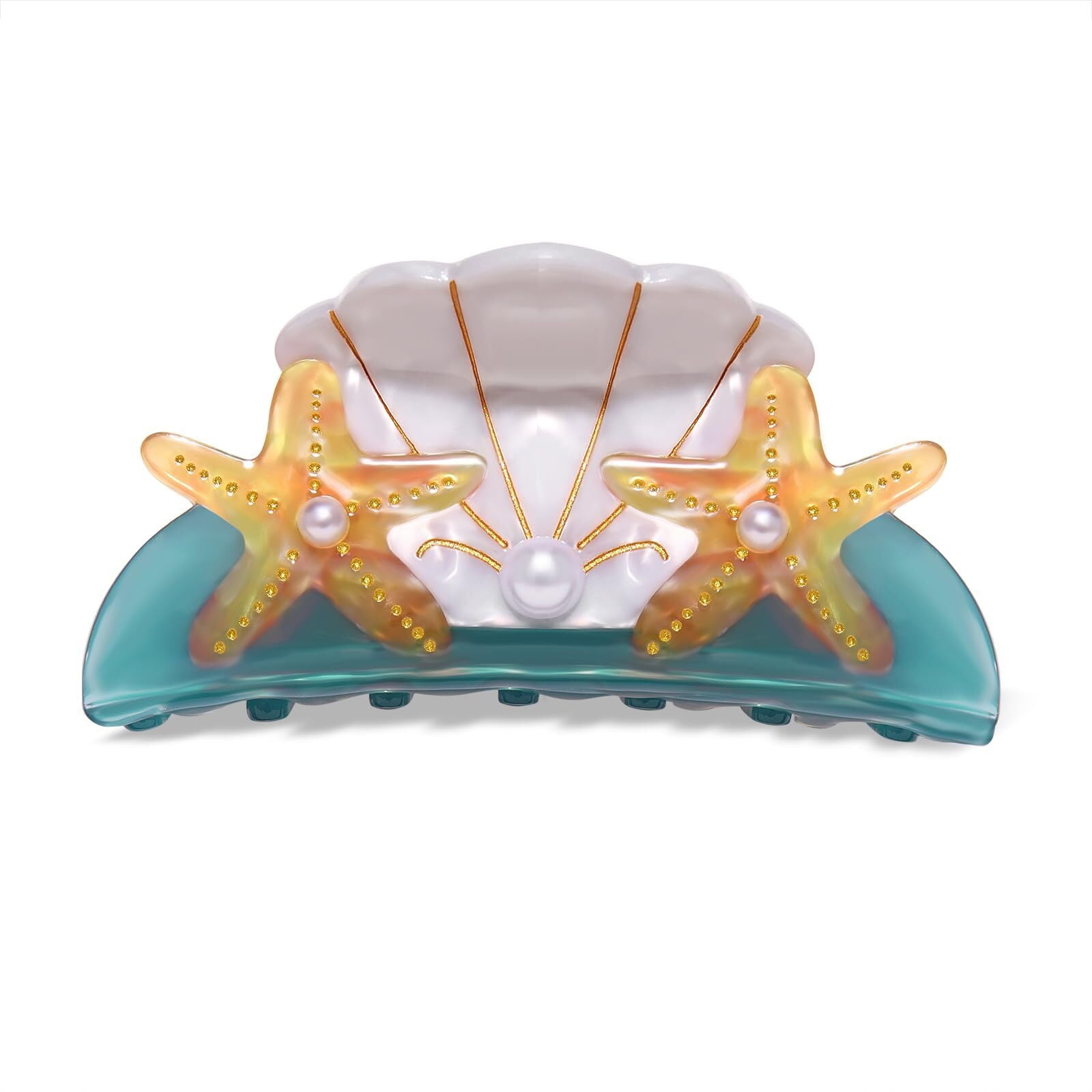 Sea Animal Hair Claw Clips Marine Life Starfish Seashell Pearl Crystal ...