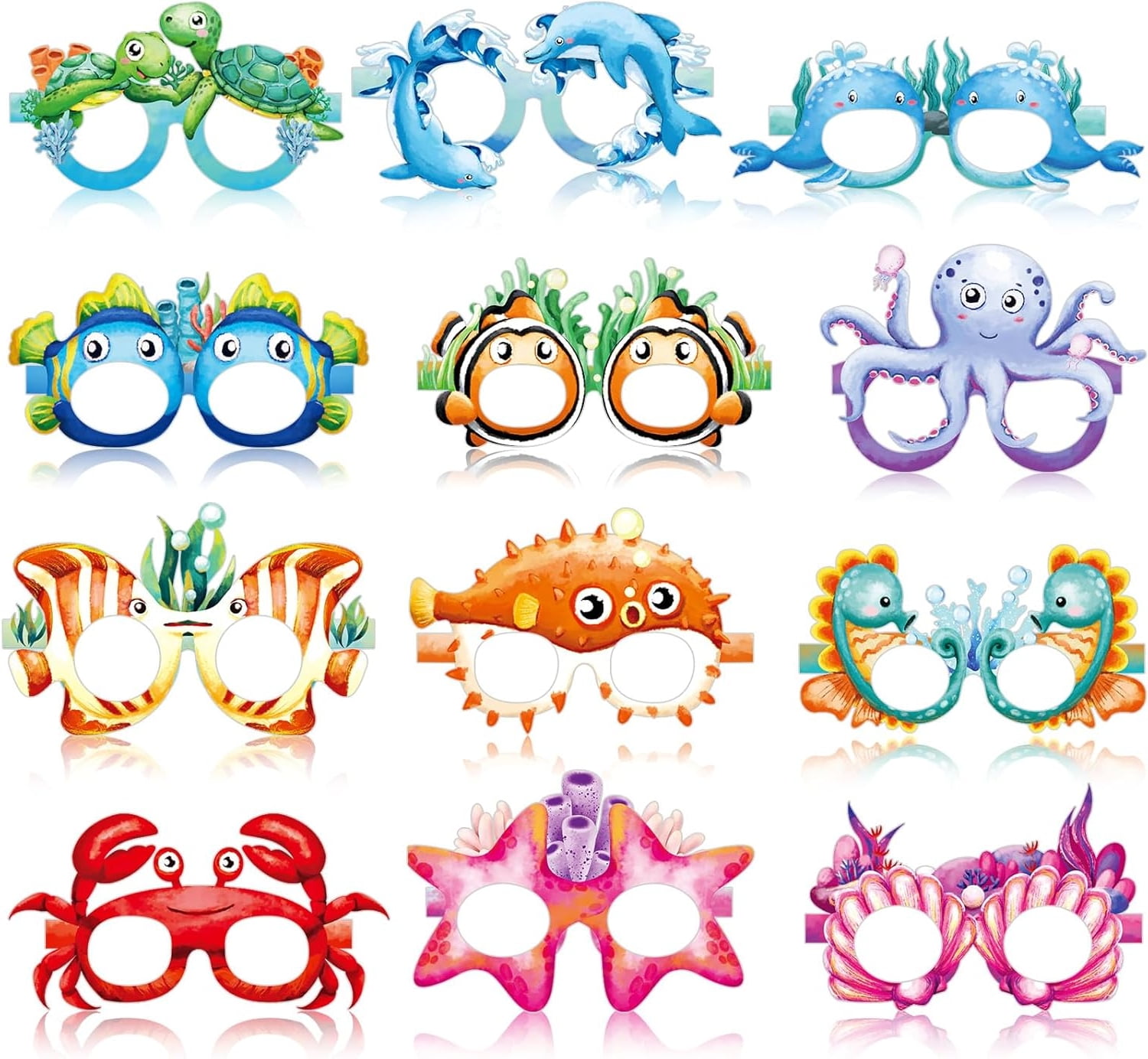 Sea Animal Party Favors Under Ocean Paper Glasses Ocean Animal Photo ...