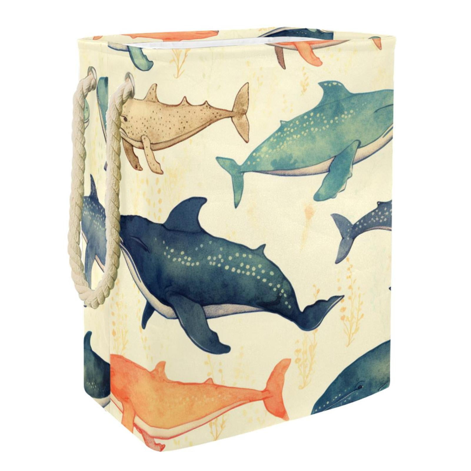 Sea Animal Whales Laundry Hamper, Collapsible Laundry Baskets Firm ...
