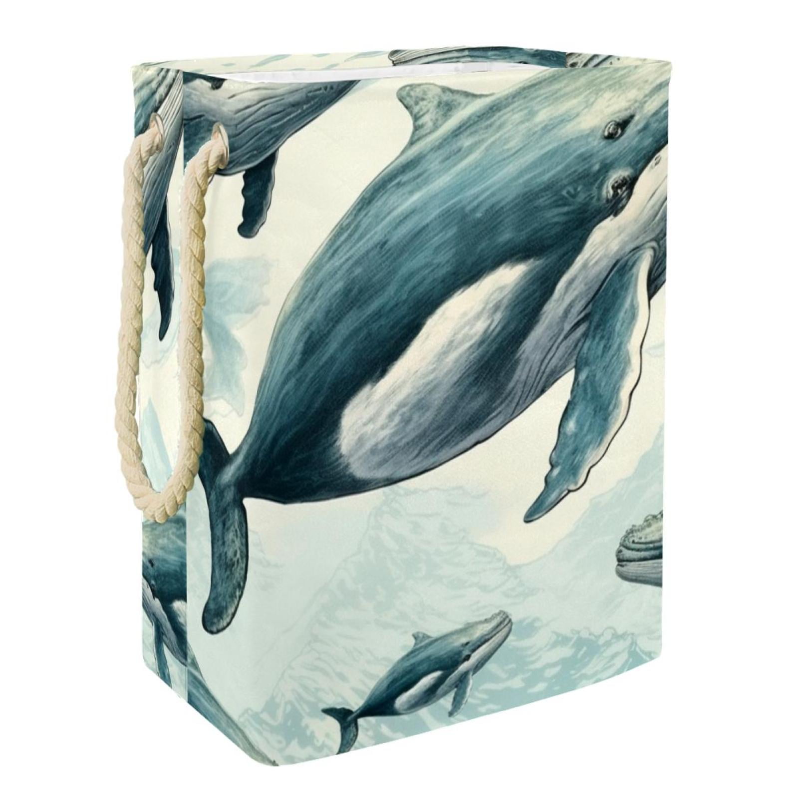 Sea Animal Whales Laundry Hamper, Collapsible Laundry Baskets Firm ...