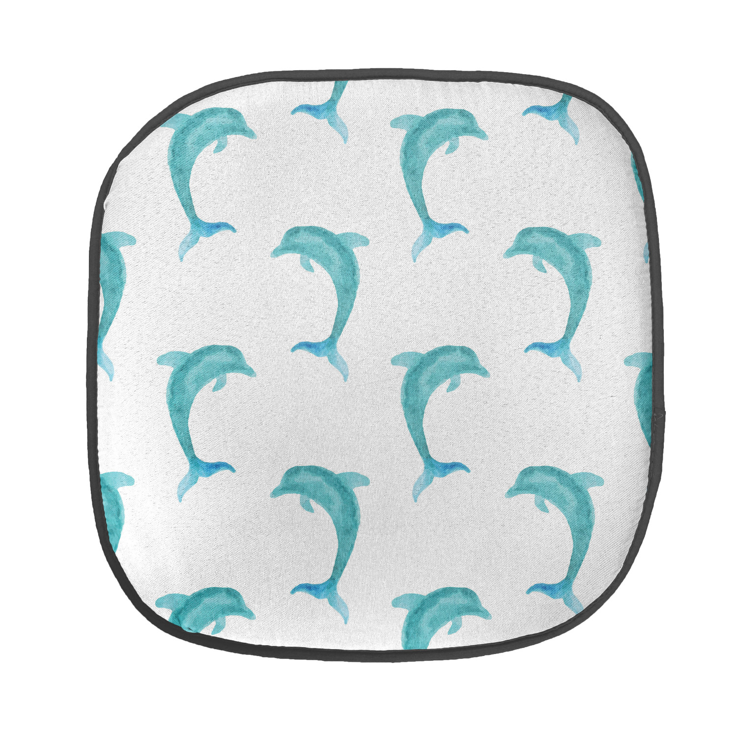 Sea Animals Chair Seating Cushion, Aqua Watercolor Art Dolphin Ocean ...