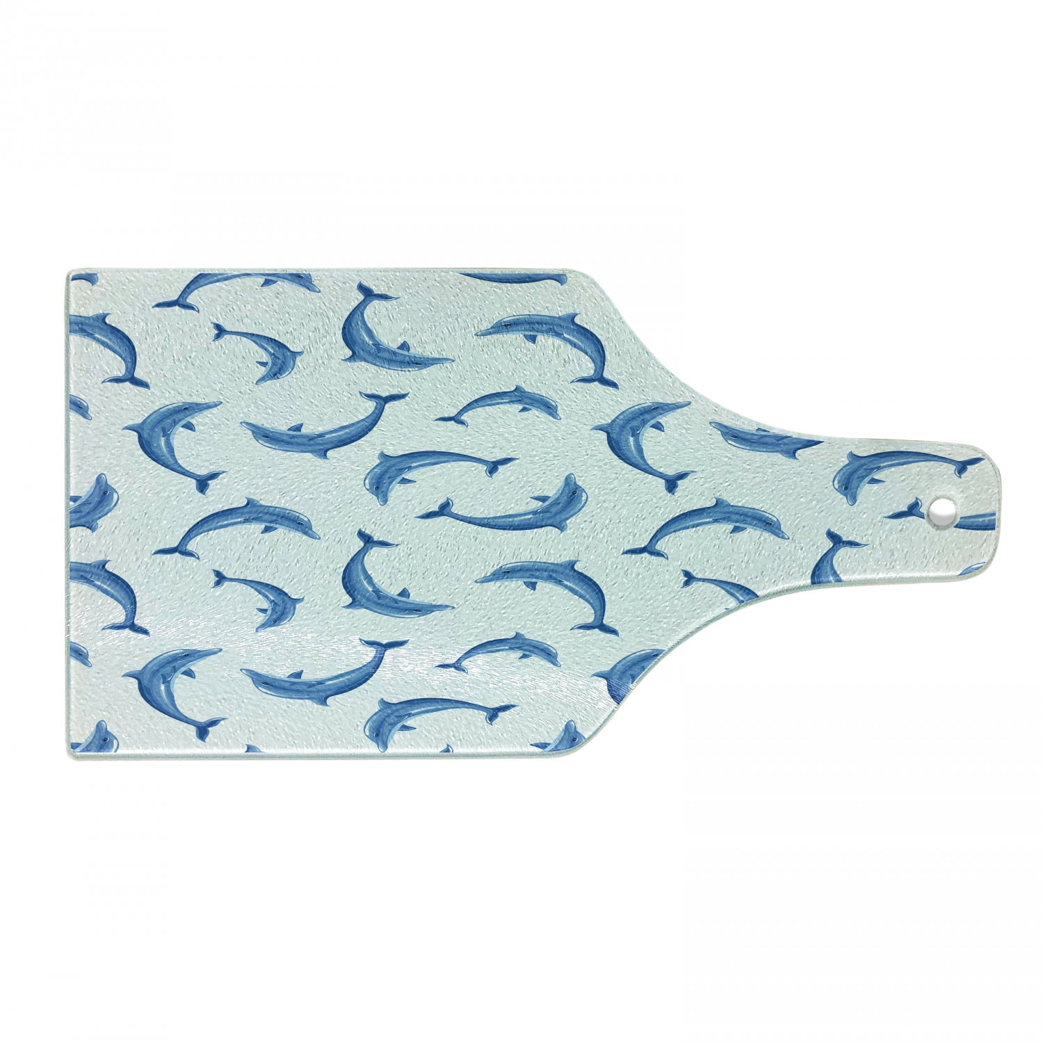Sea Animals Cutting Board, Pattern Dolphins Illustration Ornamental ...