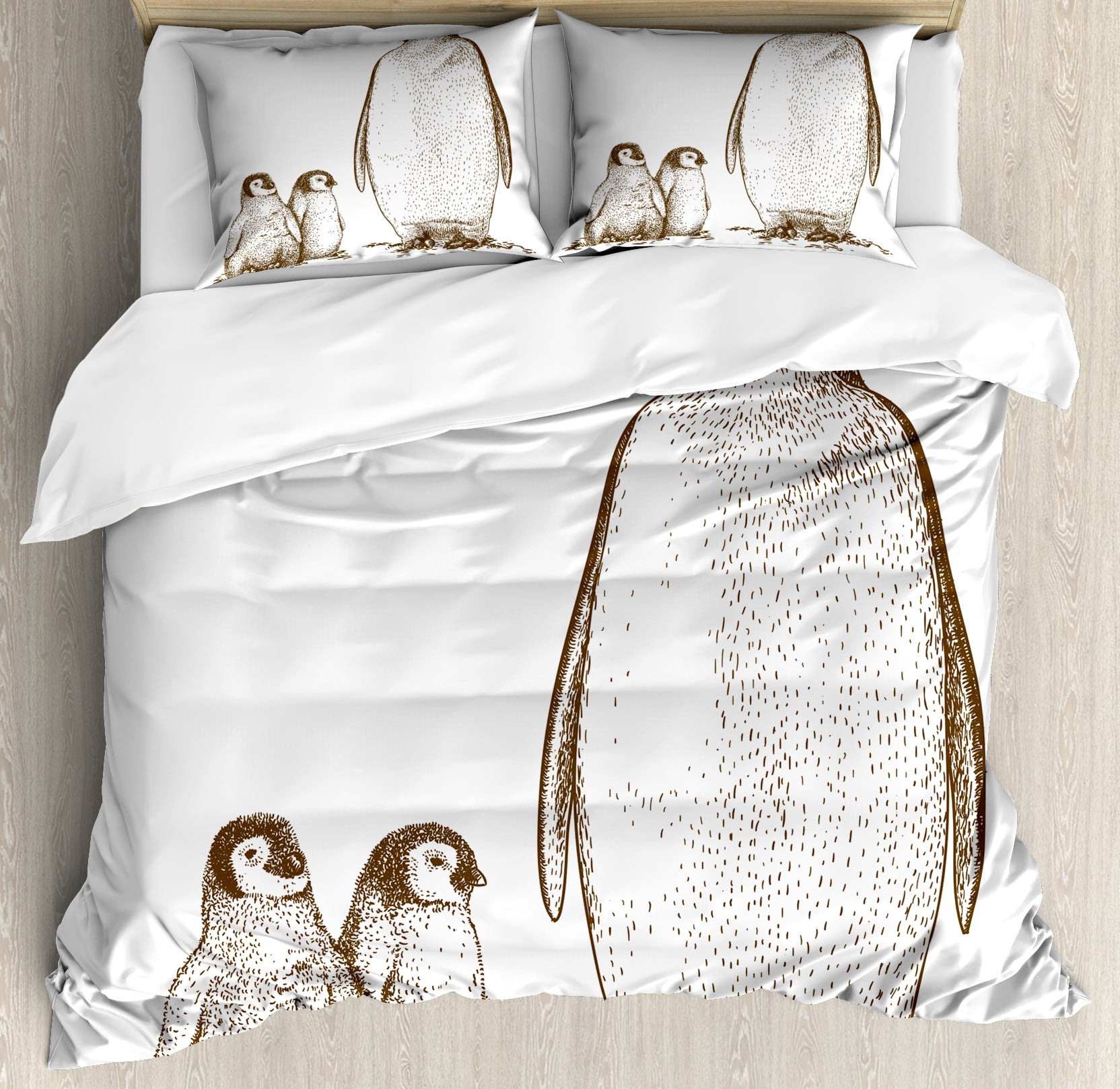 Sea Animals Duvet Cover Sets, Engraving Antique Illustration King ...