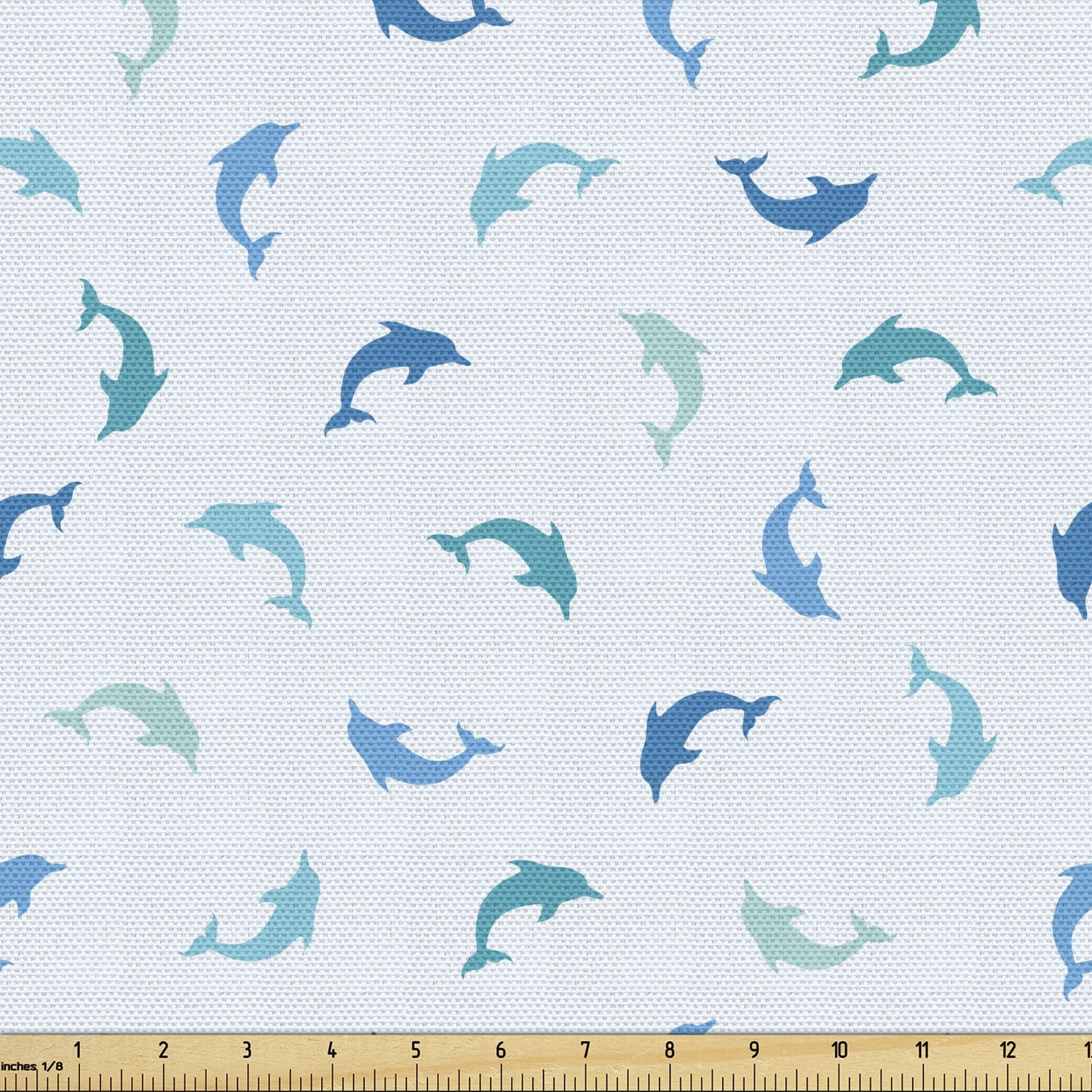 Sea Animals Fabric by the Yard, Leaping and Playing Dolphin Aquatic ...