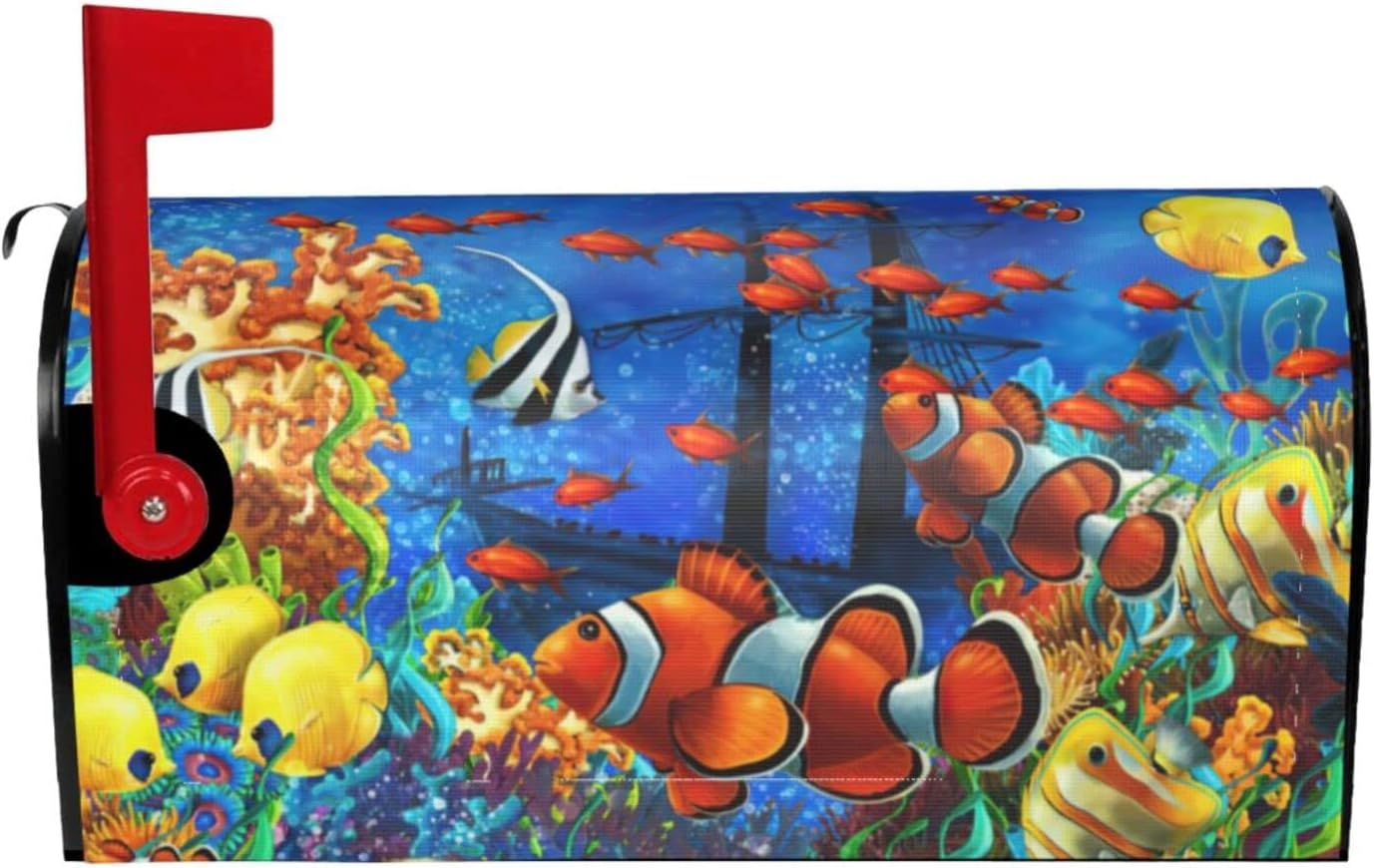 Sea Animals Fish Colorful Bright Coral Reef Swimming Mailbox Magnetic ...