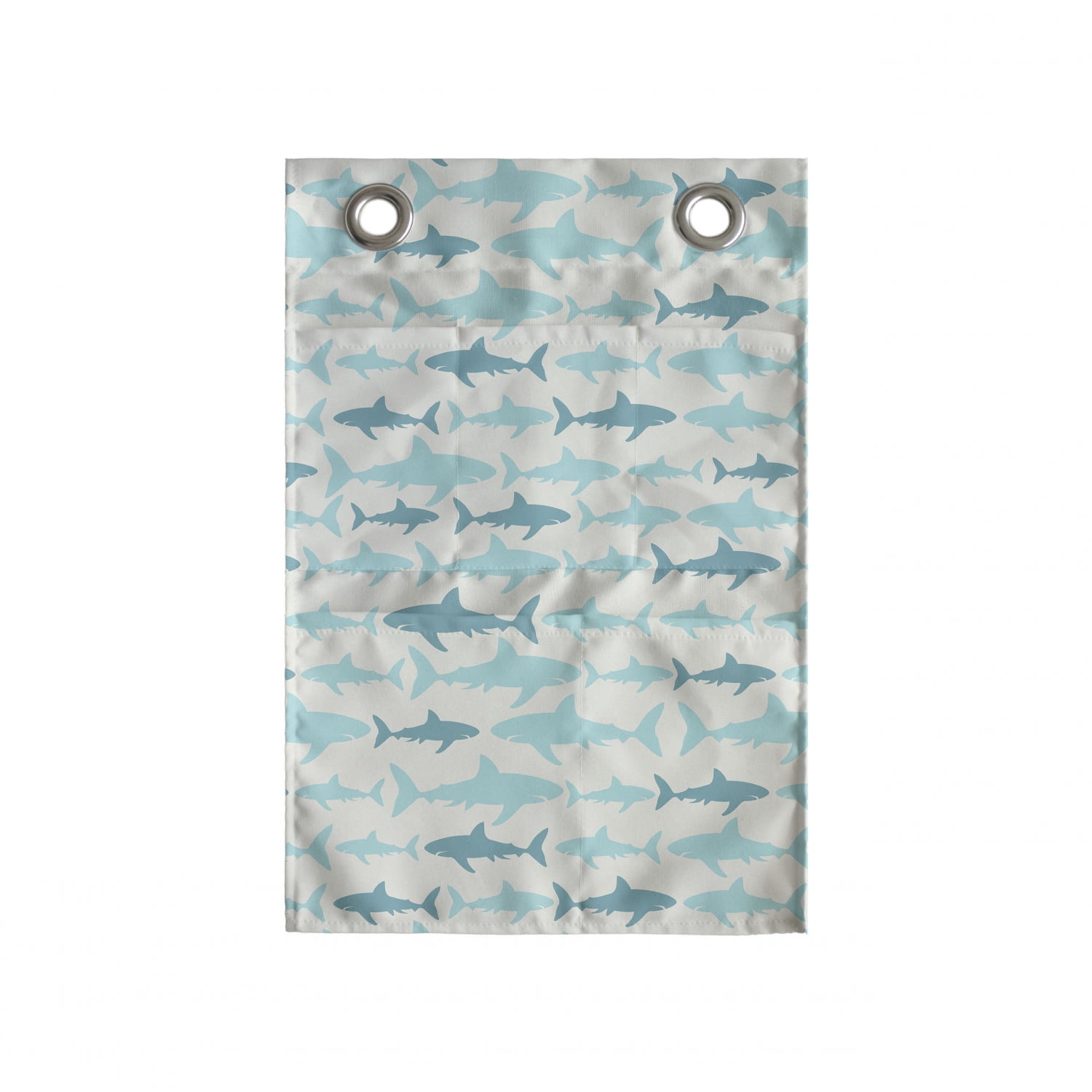 Sea Animals Hanging Pocket Organizer, Monochrome Shark Illustration ...