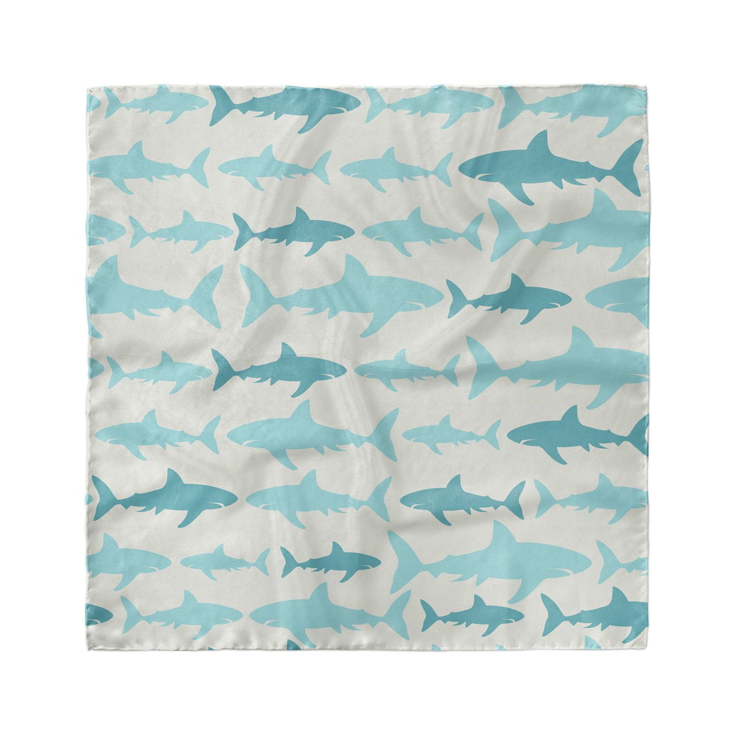 Sea Animals Head Scarf, Swimming Sharks in Sea, Head Wrap, 3 Sizes, by ...