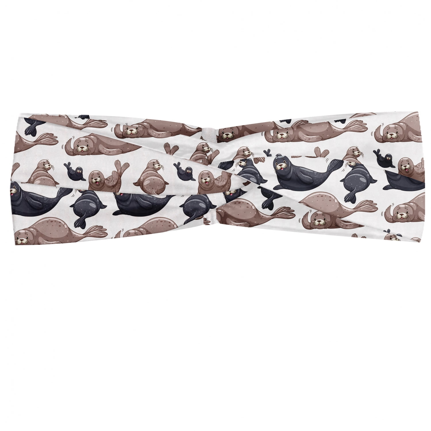 Sea Animals Headband, Seals Illustration Sea Lion Exotic Tropical Comic ...