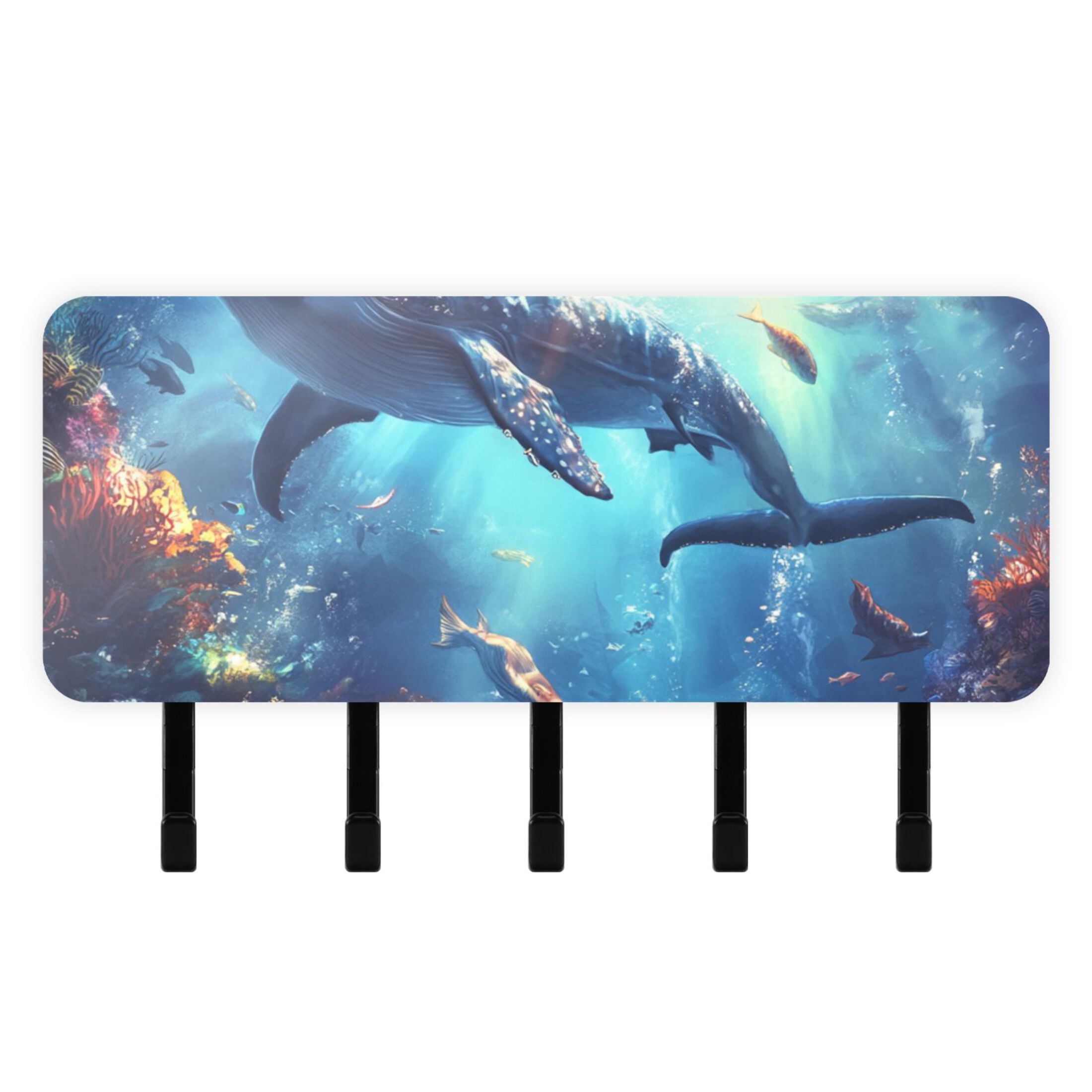 Sea Animals Key Holder for Wall Mail Holder Organizer with 5 Key Hooks ...