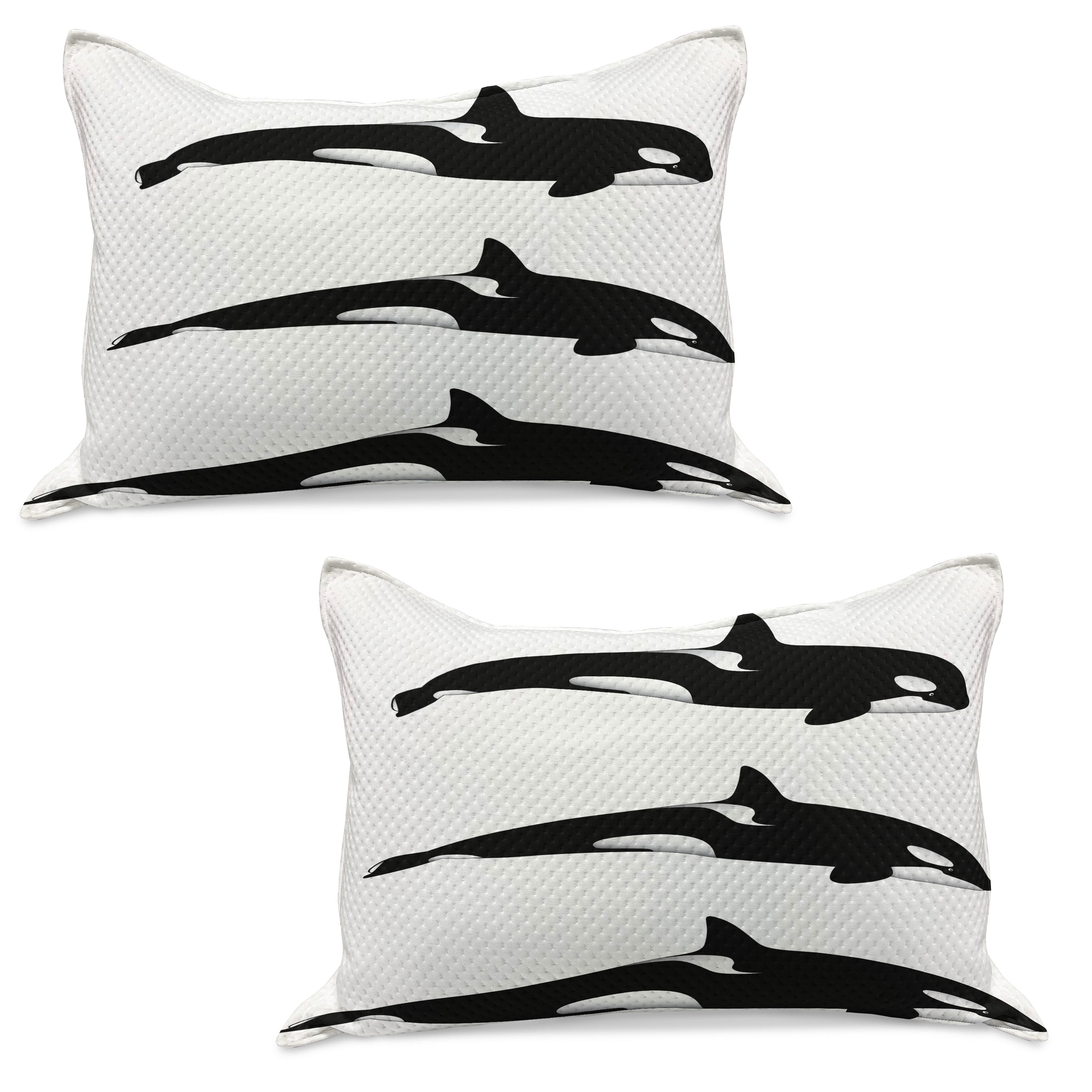 Sea Animals Knitted Quilt Pillowcover Set of 2, 3 Orca Killer Whales in ...