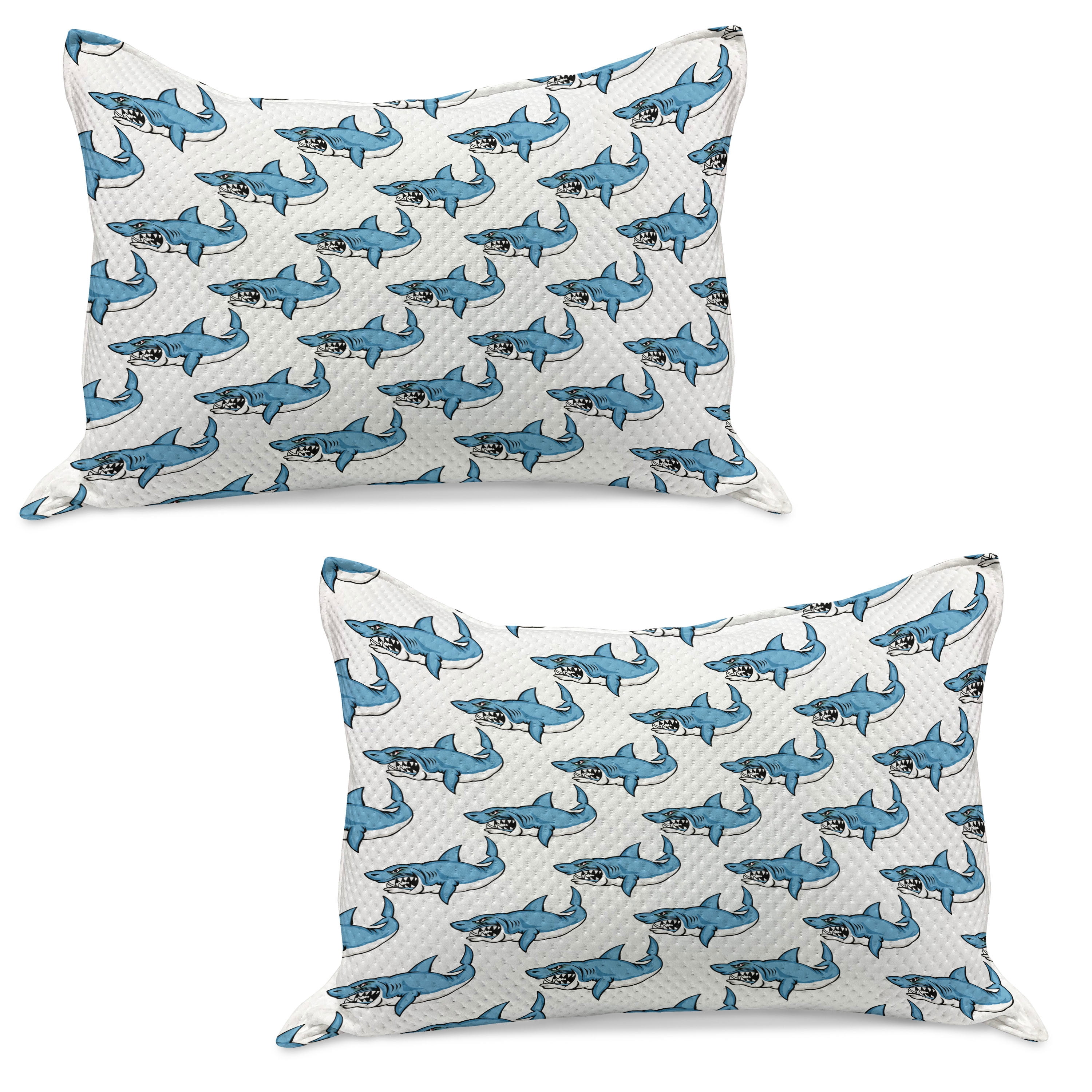 Sea Animals Knitted Quilt Pillowcover Set of 2, Fierce Predator Wild ...