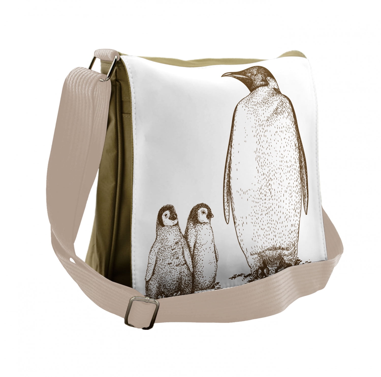 Sea Animals Messenger Bag, King and Baby Penguin, Unisex Cross-body, by ...