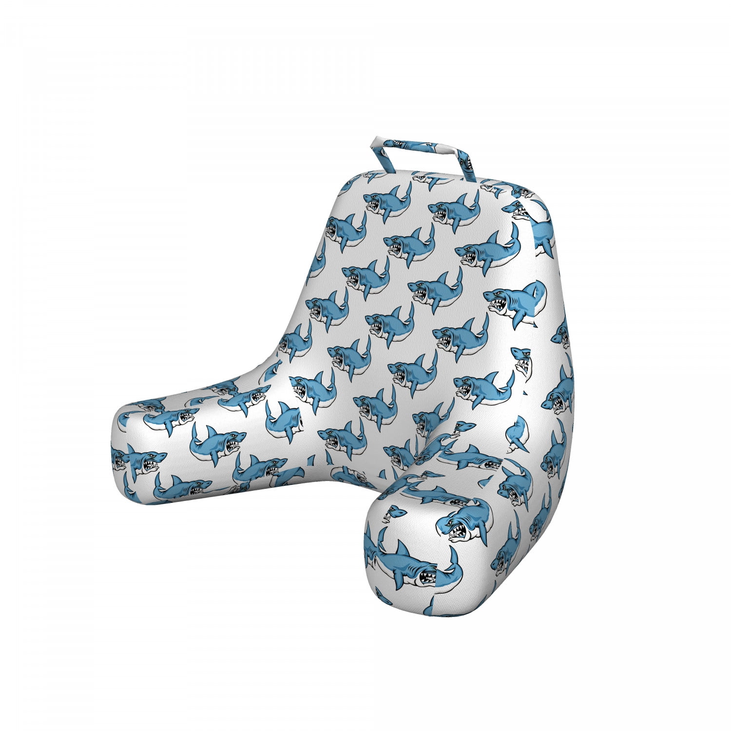 Sea Animals Reading Pillow Cover, Fierce Predator Wild Shark Swimming ...