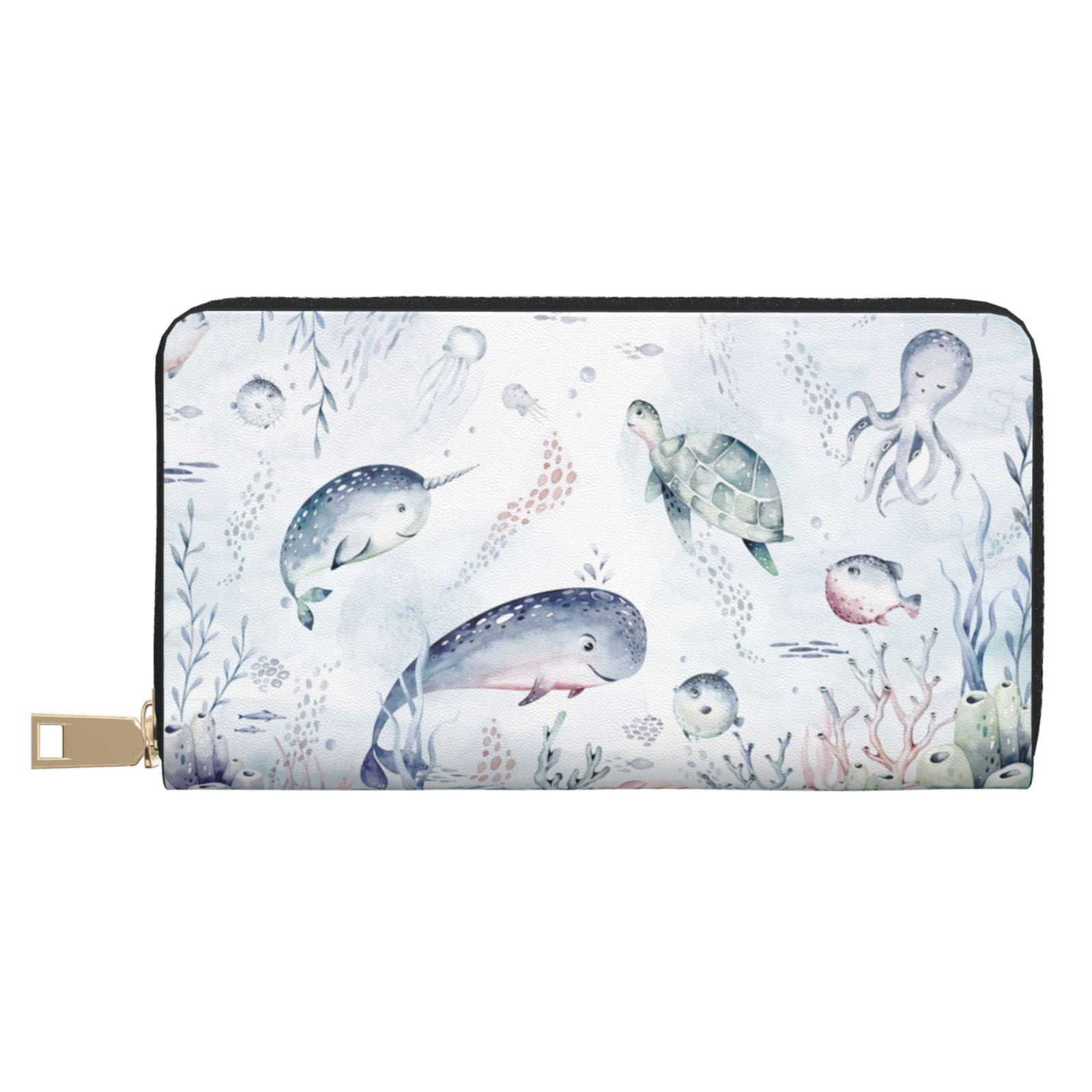 Sea Animals Wallet Women, Leather Bifold Multi Card Wallet, Women's ...