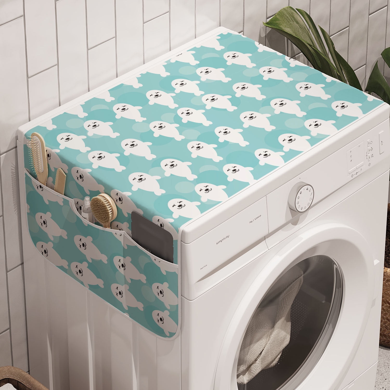 Sea Animals Washing Machine Organizer, Baby Seals with Faces Children ...