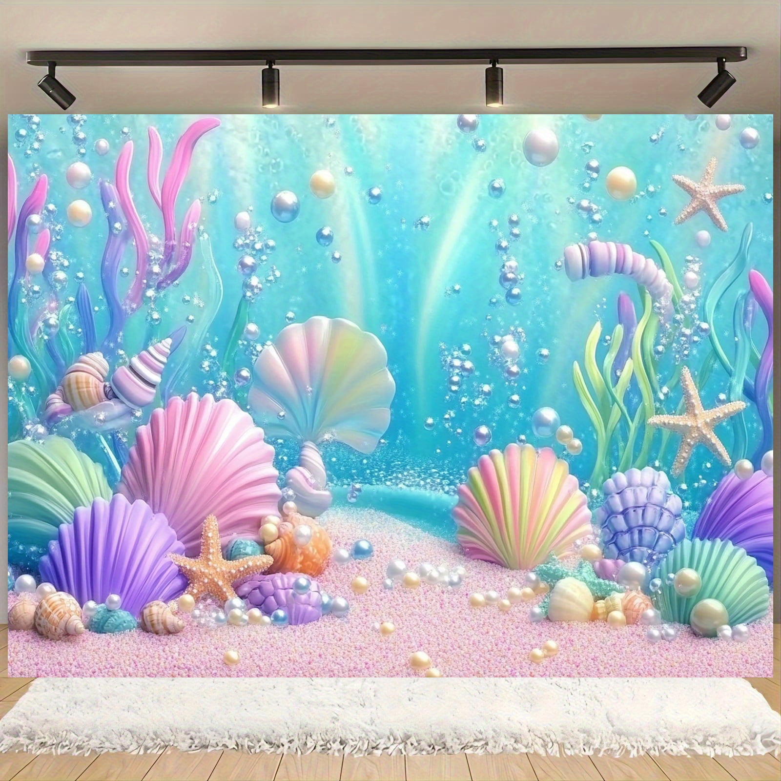 Under The Sea Backdrop Pastel Shells Starfish Pearl Photography ...