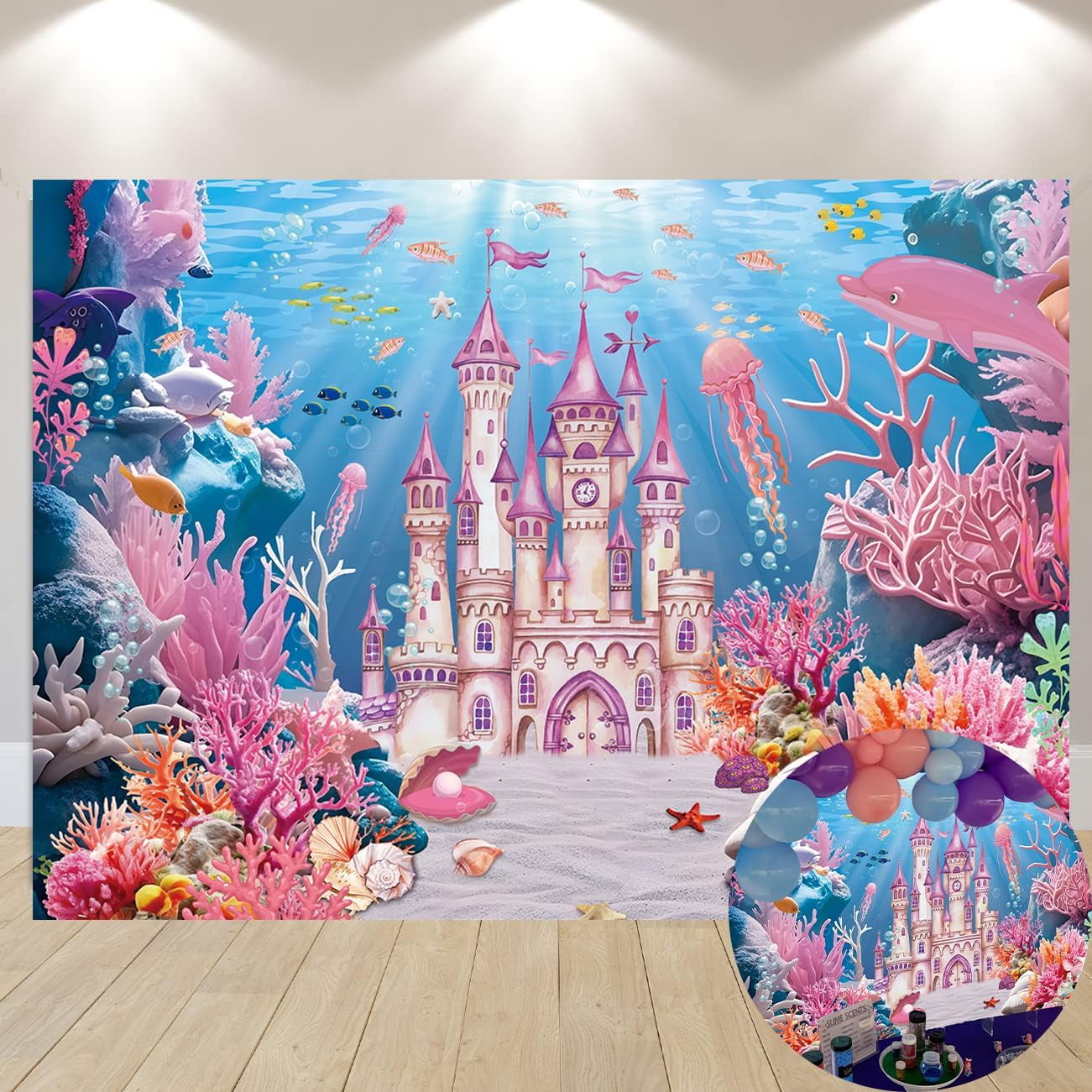 Under The Sea Backdrop Summer Underwater World Wonderland Castle Coral ...