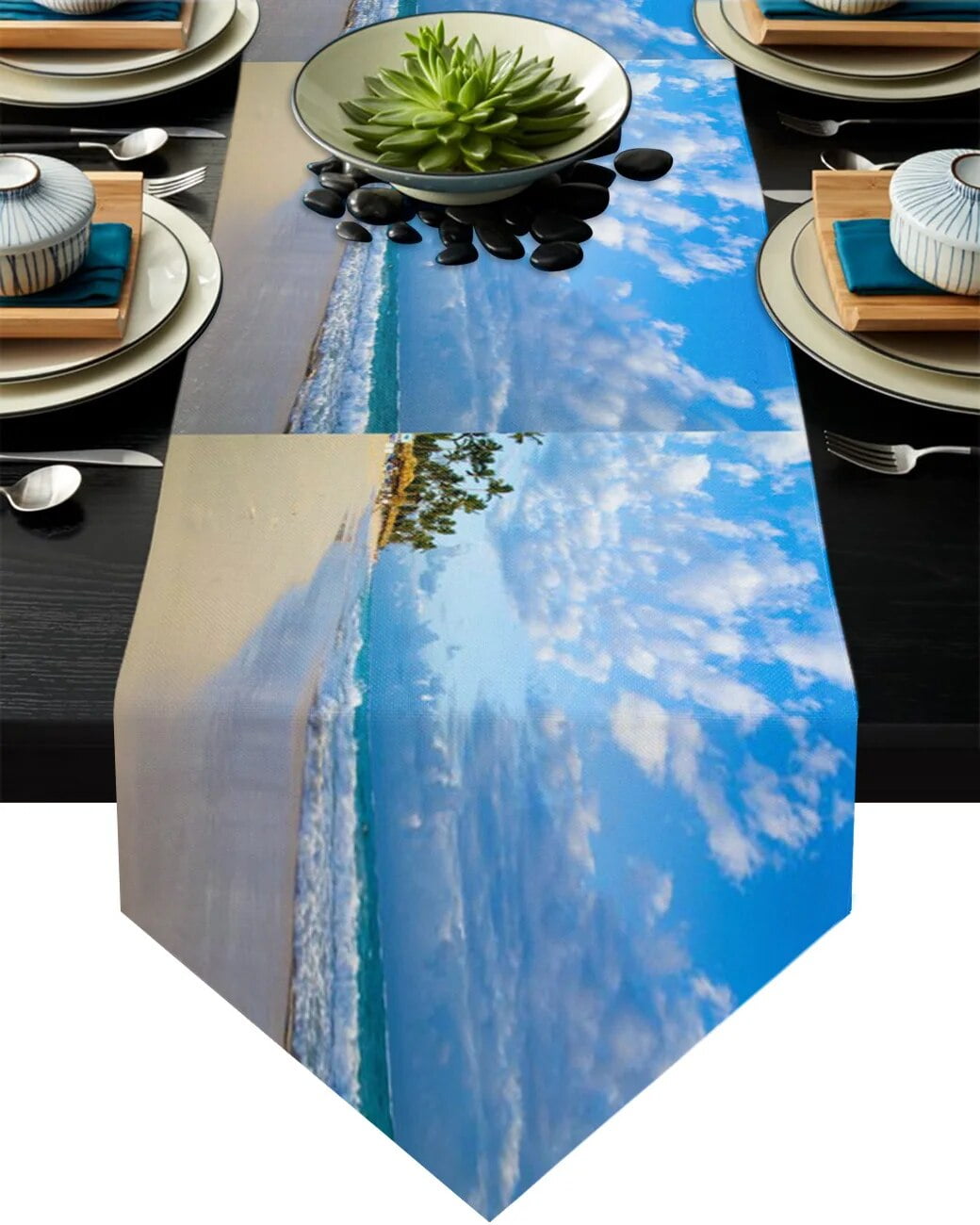 Sea Background Table Runner Party Wedding Champagne Decoration Table ...