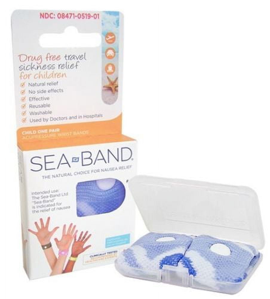 Sea-Band Wristband for Kids, 1 Pair, Blue - Natural Nausea Relief for ...