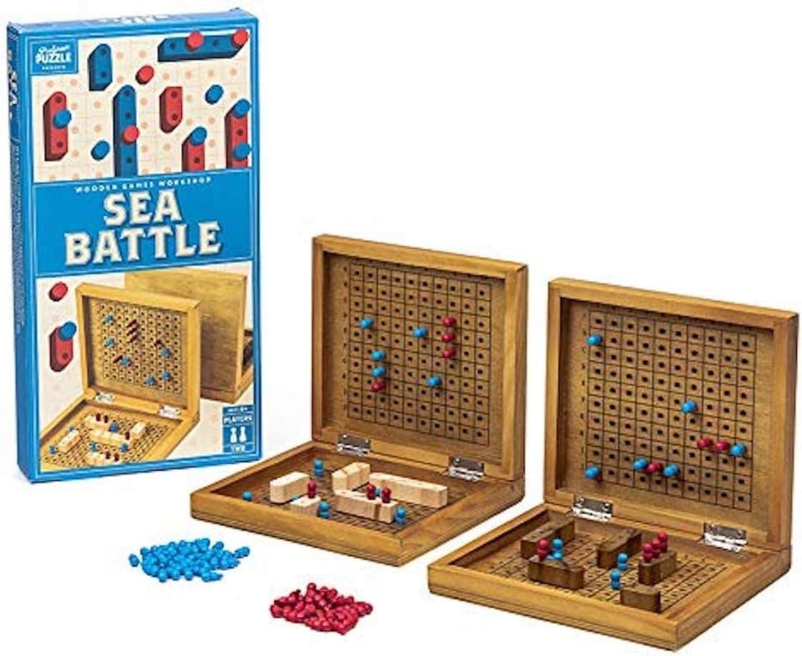 Sea Battle - A Wooden take on The Traditional 2 Play Board Game, Sink ...