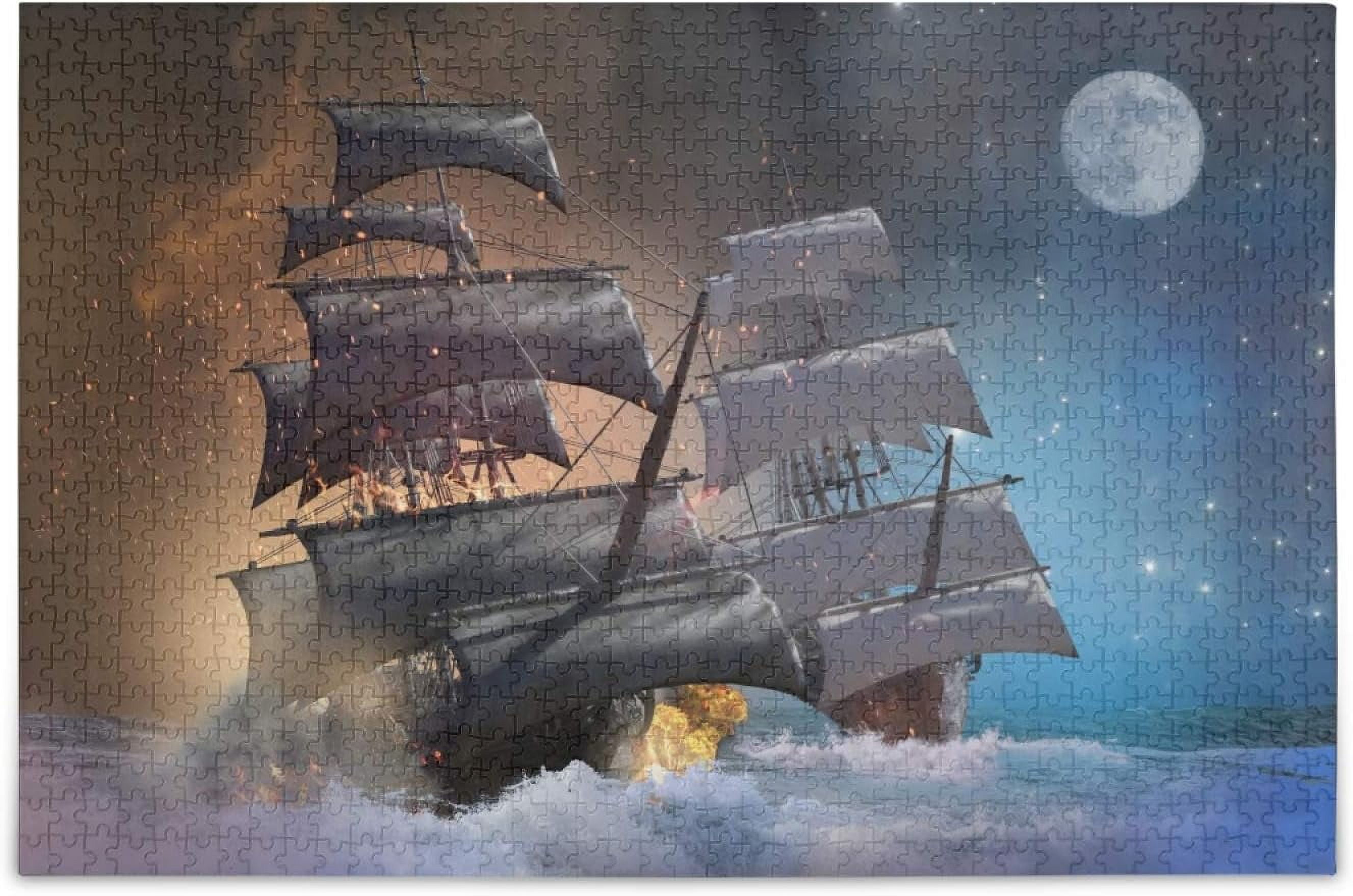 Sea Battle Pirate Ship Puzzle for Adults 1000 Piece Puzzles Game DIY ...