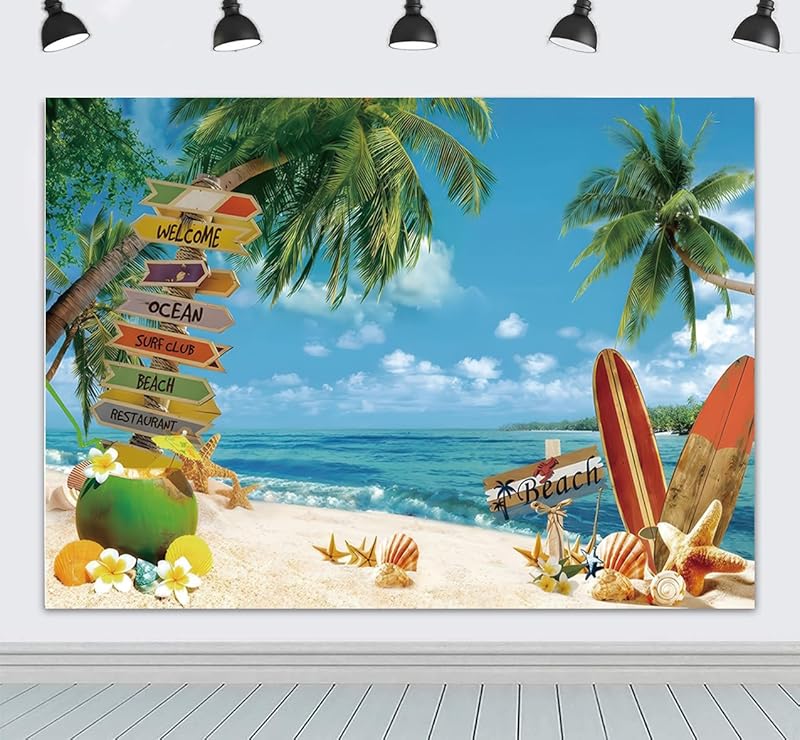 Sea Beach Backdrop for Photography Blue Ocean Sand Beach Summer ...