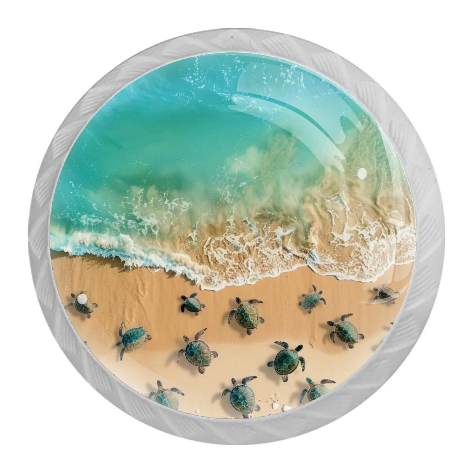 Sea Beach Turtles Pretty Custom Drawer Knobs - Cabinet Knobs ABS Glass ...