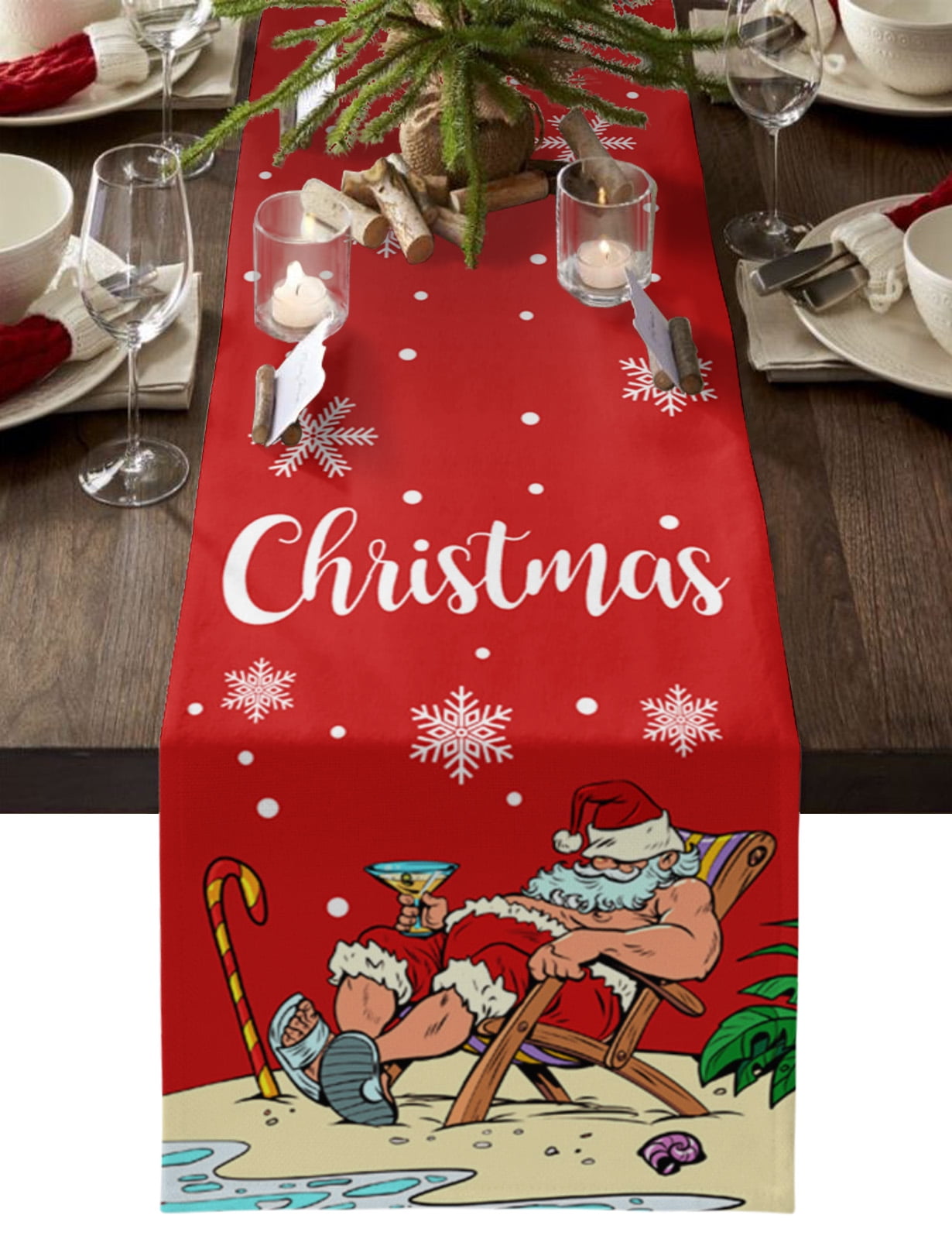 Sea Beach Welcome Star Shell Table Runner Home Wedding Table Flag Mat ...