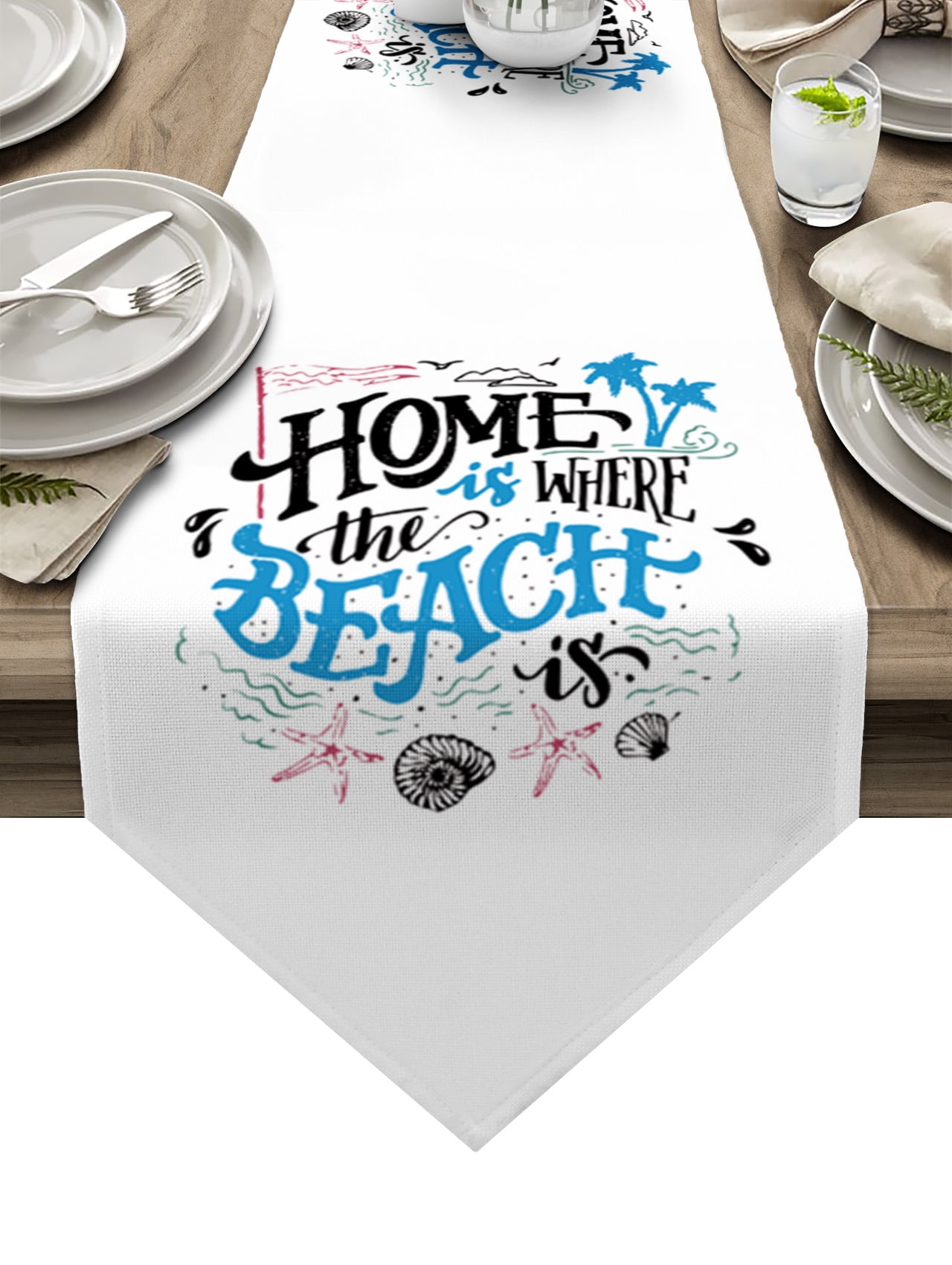 Sea Beach Welcome Star Shell Table Runners Wedding ration Modern Dining ...