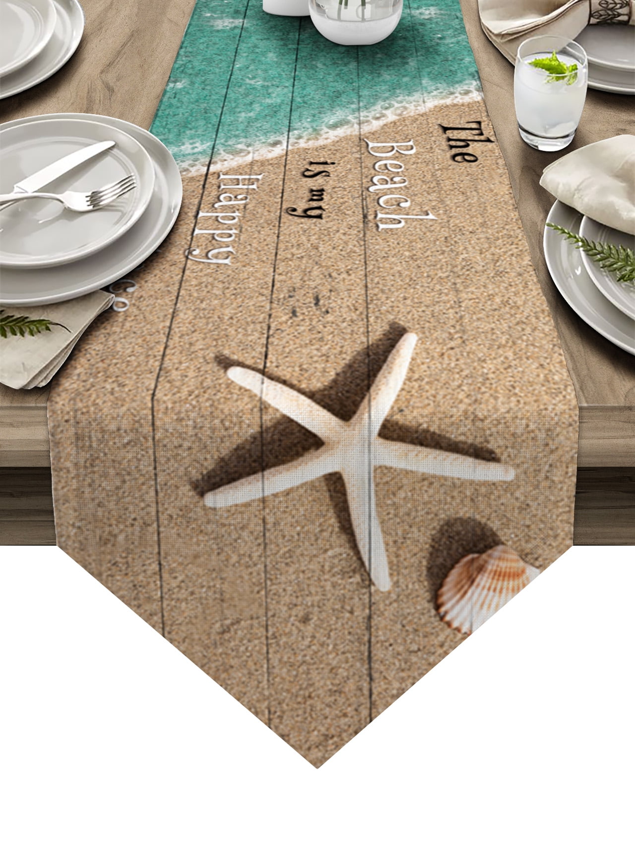 Sea Beach Welcome Star Shell Table Runners Wedding ration Modern Dining ...