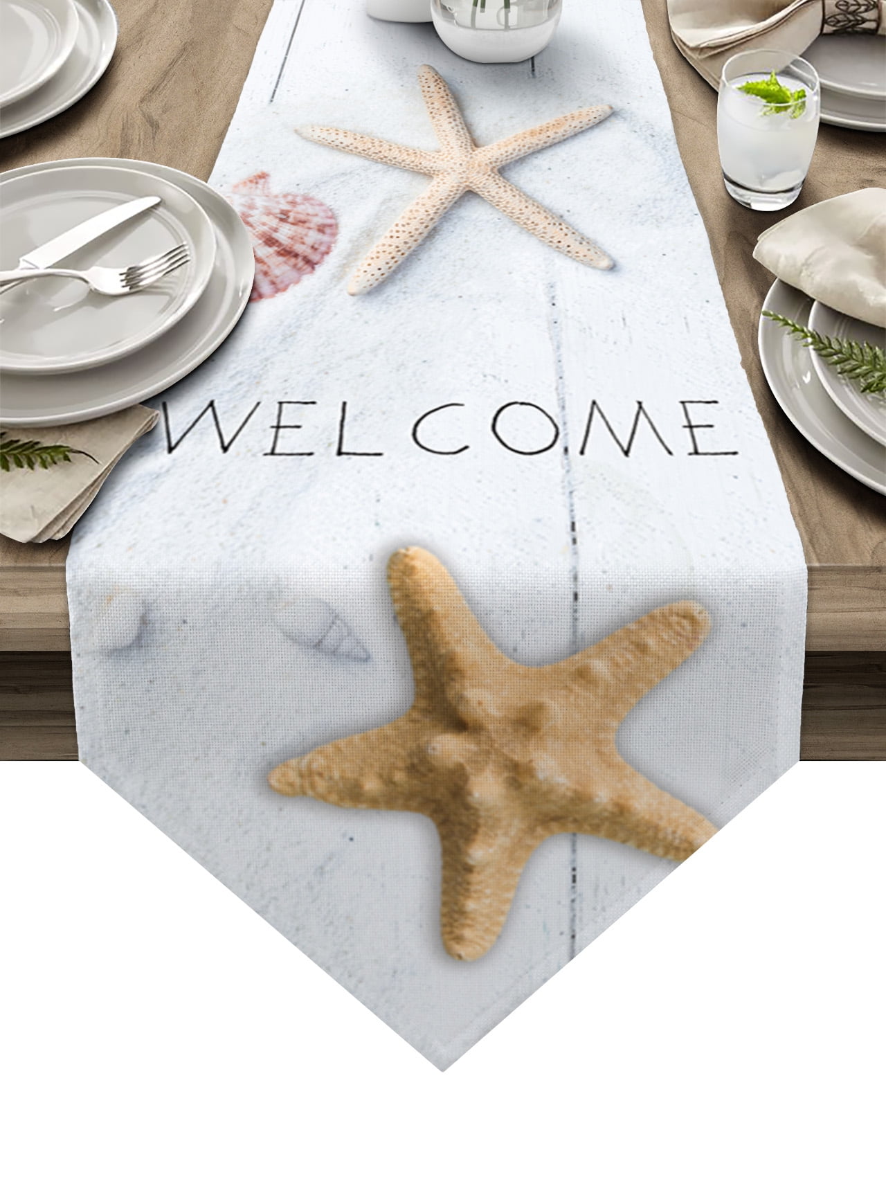 Sea Beach Welcome Star Shell Table Runners Wedding ration Modern Dining ...