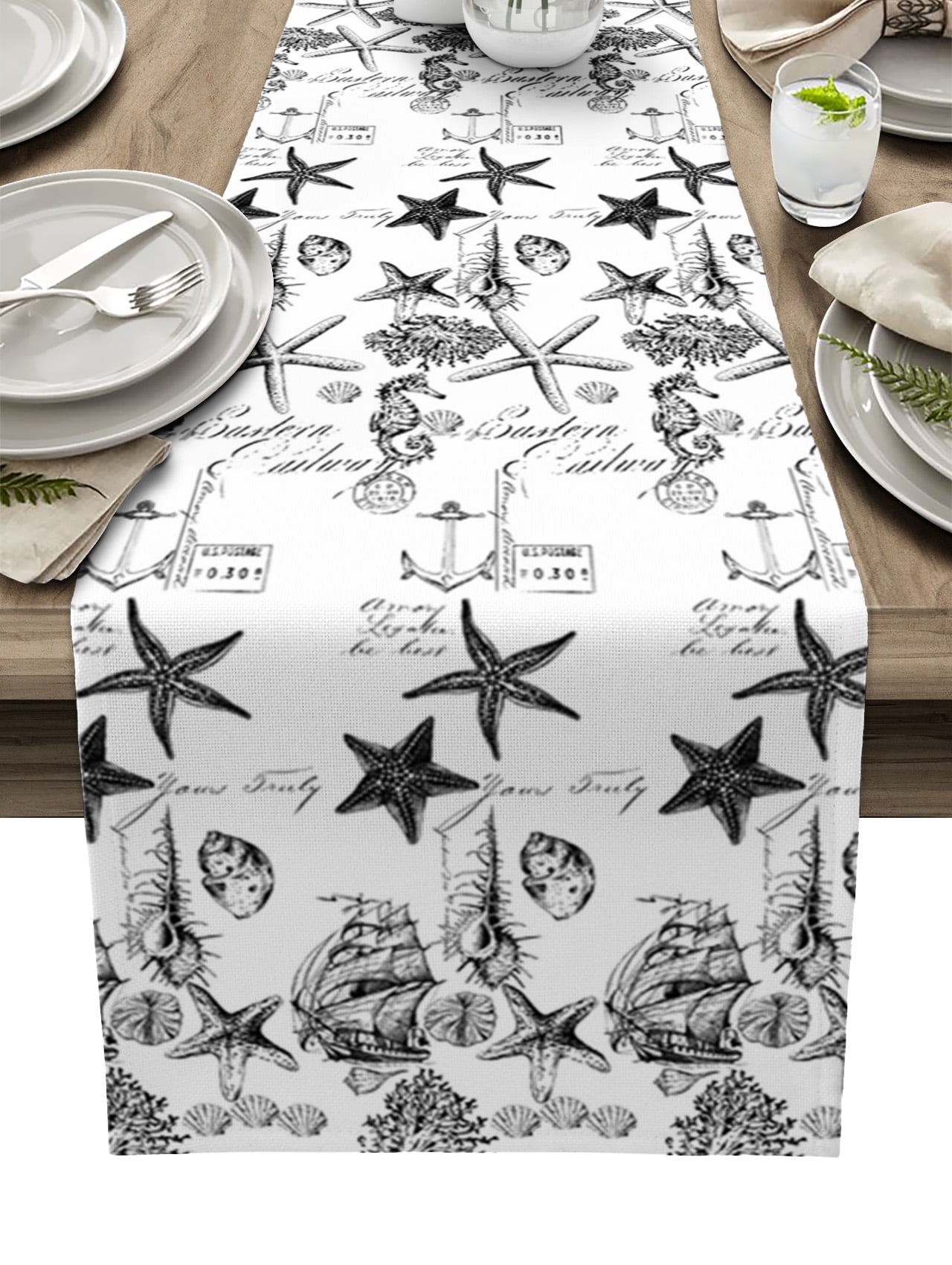 Sea Beach Welcome Star Shell Welcome Table Runner ration Home r Dinner ...