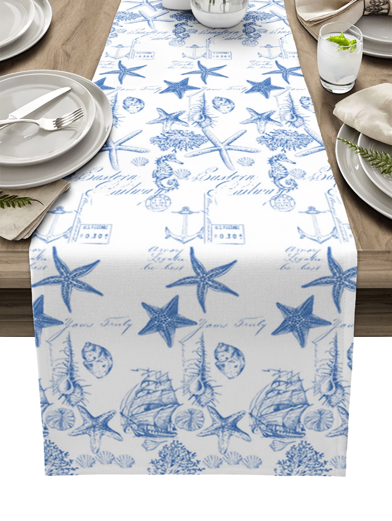 Sea Beach Welcome Star Shell Welcome Table Runner ration Home r Dinner ...