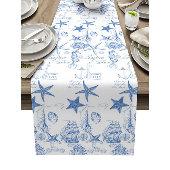 Sea Beach Welcome Star Shell Welcome Table Runner ration Home r Dinner ...