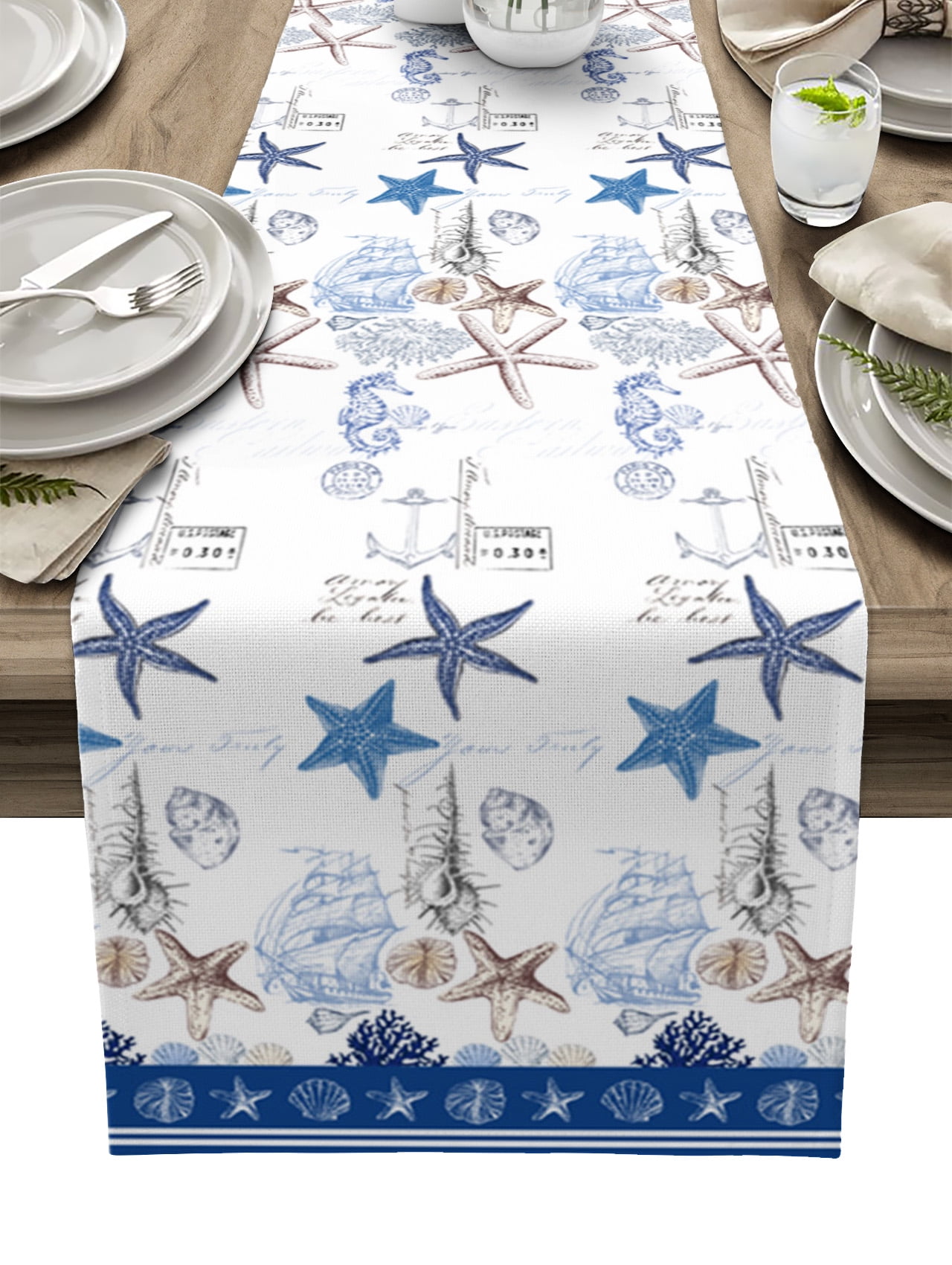 Sea Beach Welcome Star Shell Welcome Table Runner ration Home r Dinner ...