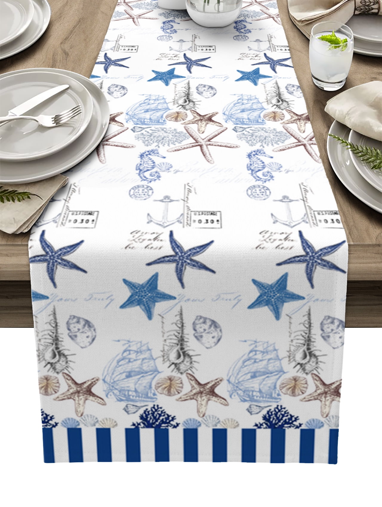 Sea Beach Welcome Star Shell Welcome Table Runner ration Home r Dinner ...