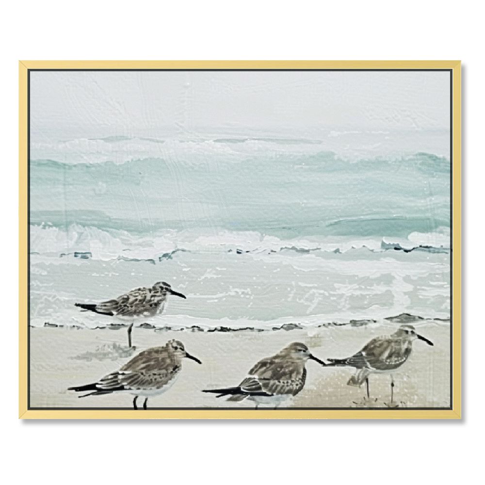 Sea Birds Beach Wall Art: Teal Ocean Pictures Seagulls on the Seashore ...