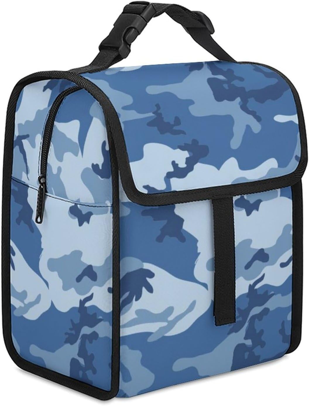 Sea Blue Army Camouflage 3D Print Large Capacity Waterproof Insulated ...