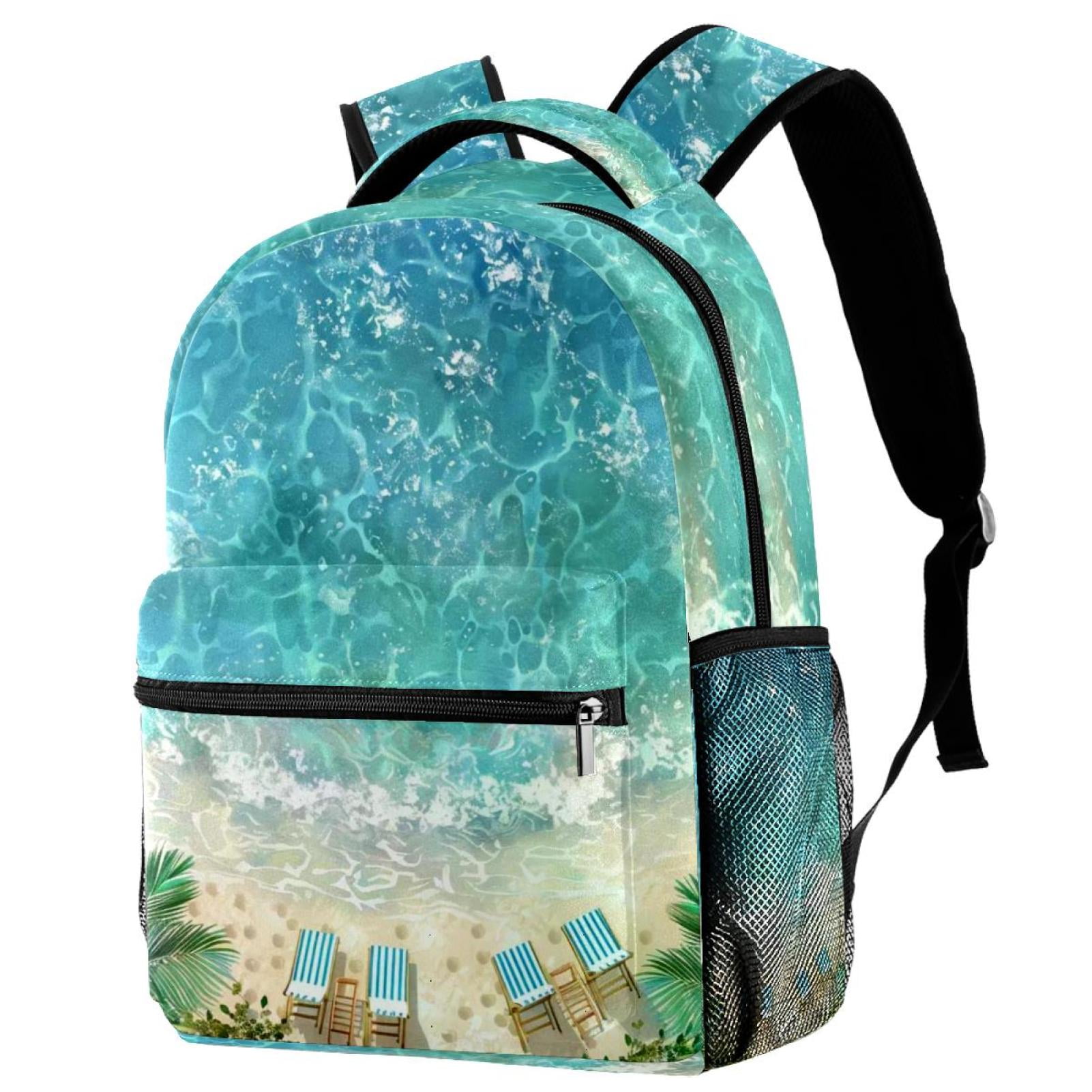 Sea Blue Beach Chairs Lightweight Backpacks Roomy Interior, Casual ...
