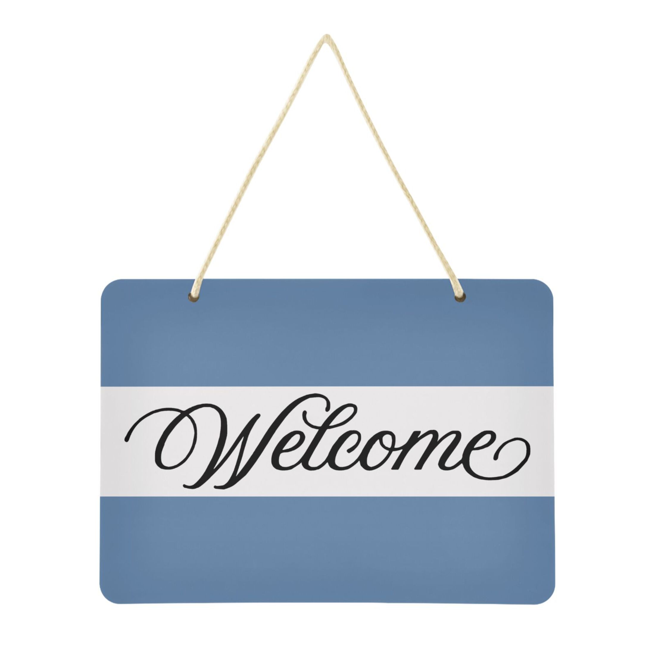 Sea Blue Welcome Sign Front Door PVC 14x10 inch Hanger Hello Sign ...