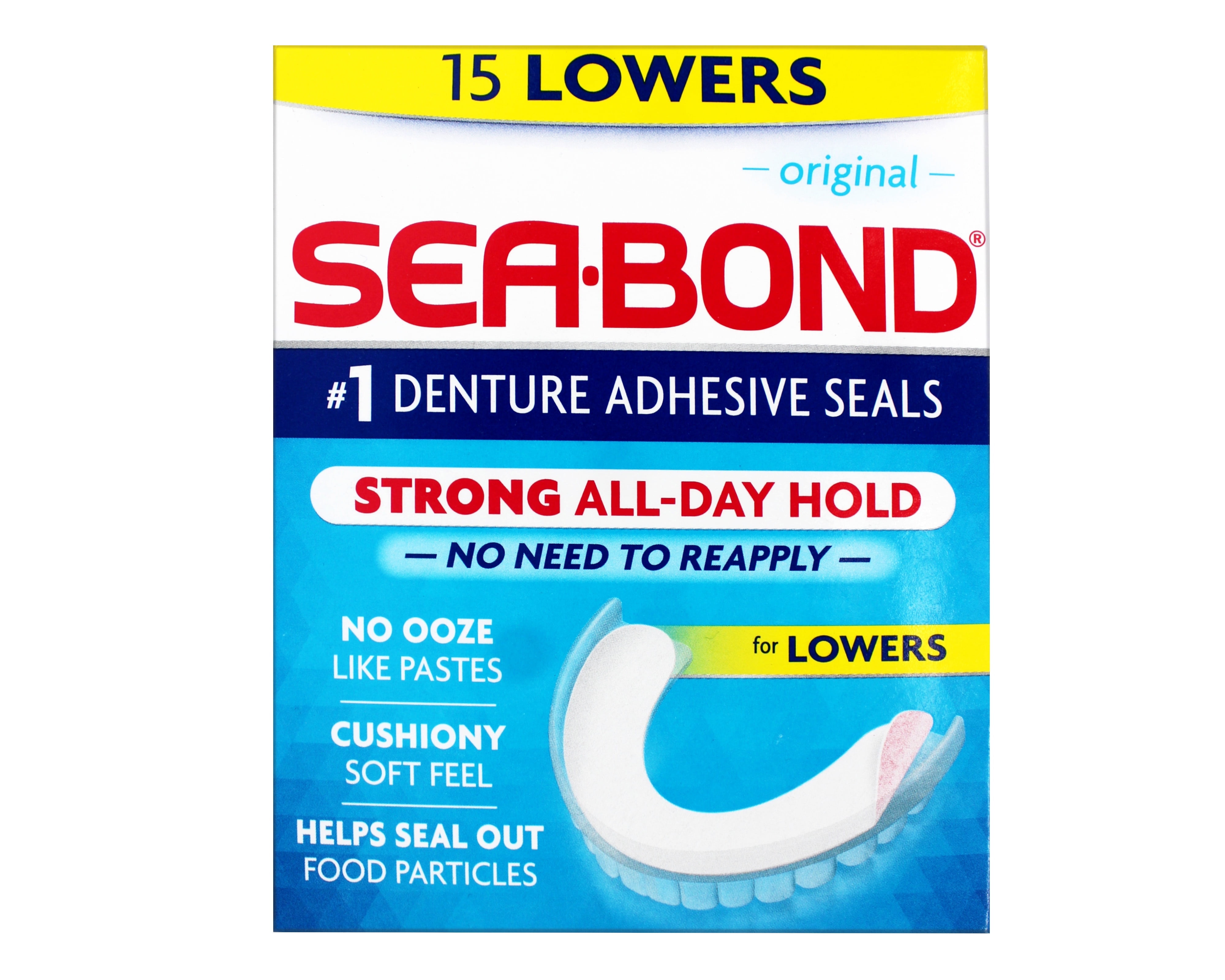 Sea-Bond Dental Super Hold Denture Adhesive Wafer, Box of 15 - Walmart ...