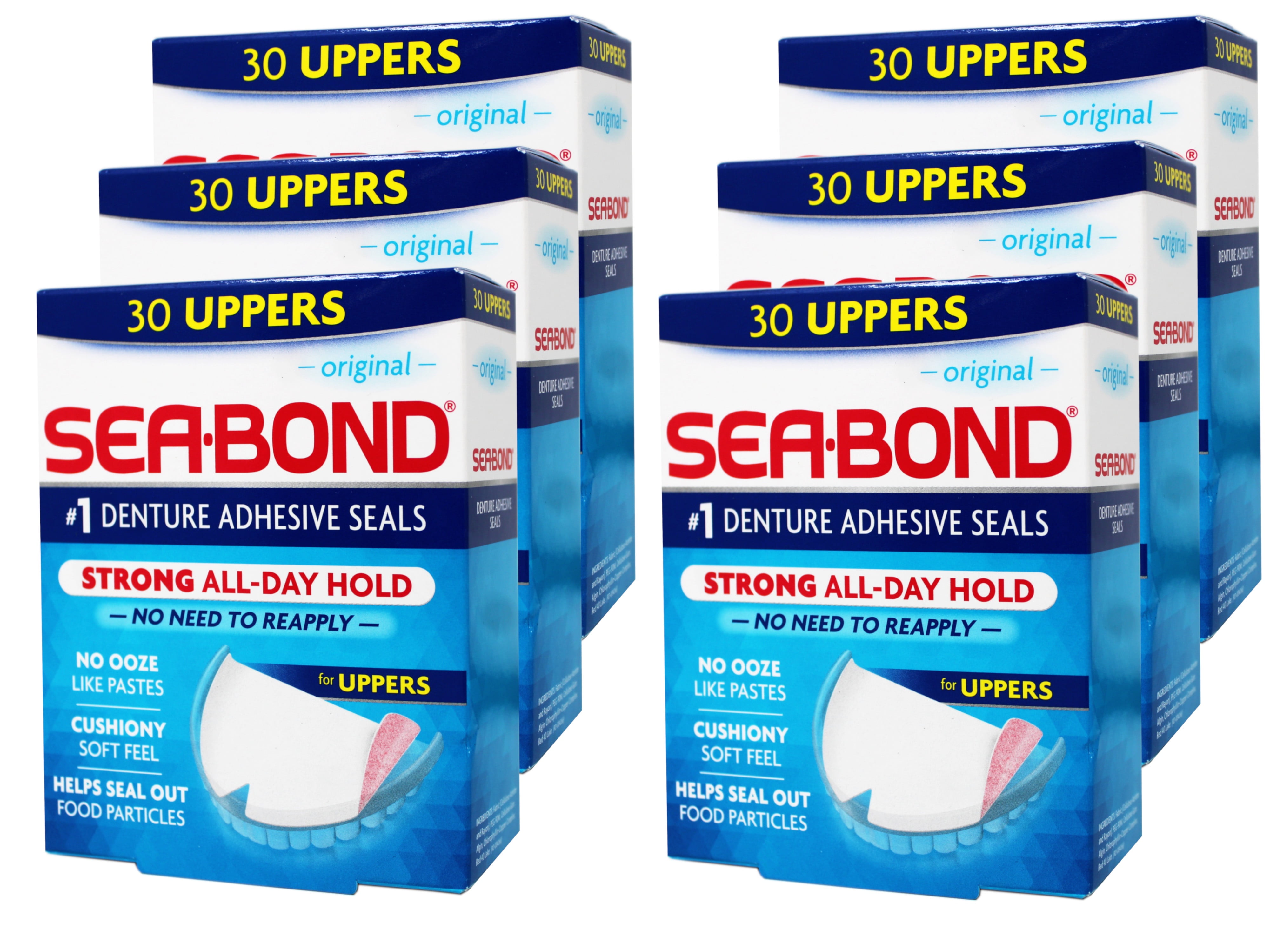 Sea Bond Secure Denture Adhesive Seals, Original Uppers, No Ooze, Thin ...