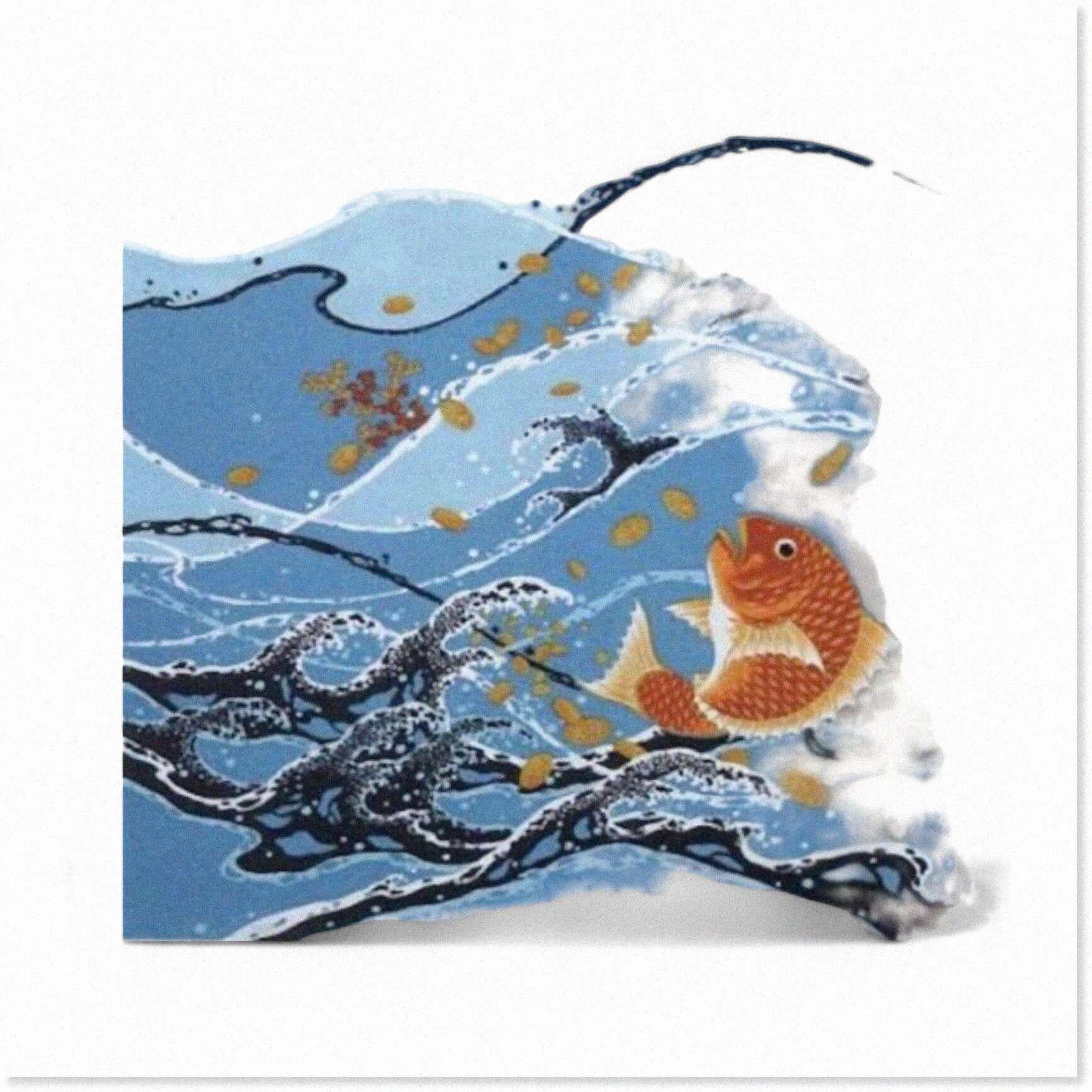 Sea Bream Stormy Seas Furoshiki: Vibrant 50cm Wrapping Cloth in Motif ...