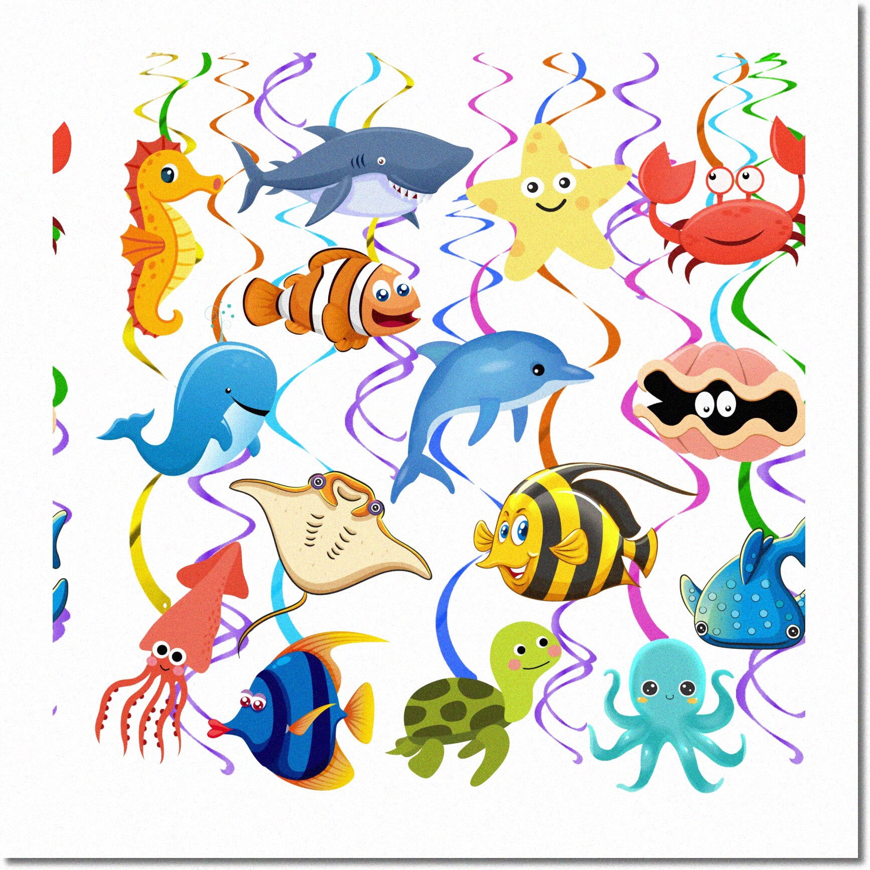 Sea Breeze Celebration Kit: 20 Ocean-Themed Hanging Swirls for Under ...