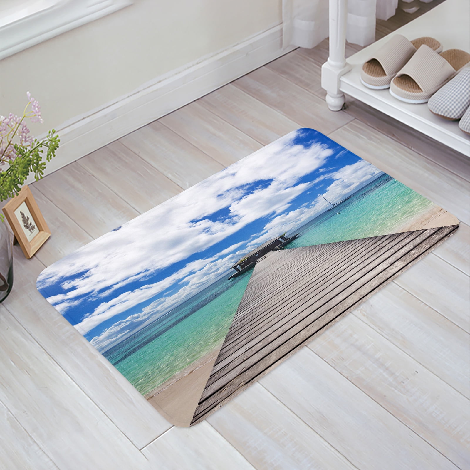 Sea Bridge Deck Sky Clouds The Scenery Floor Mat Kitchen Bedroom Decor ...